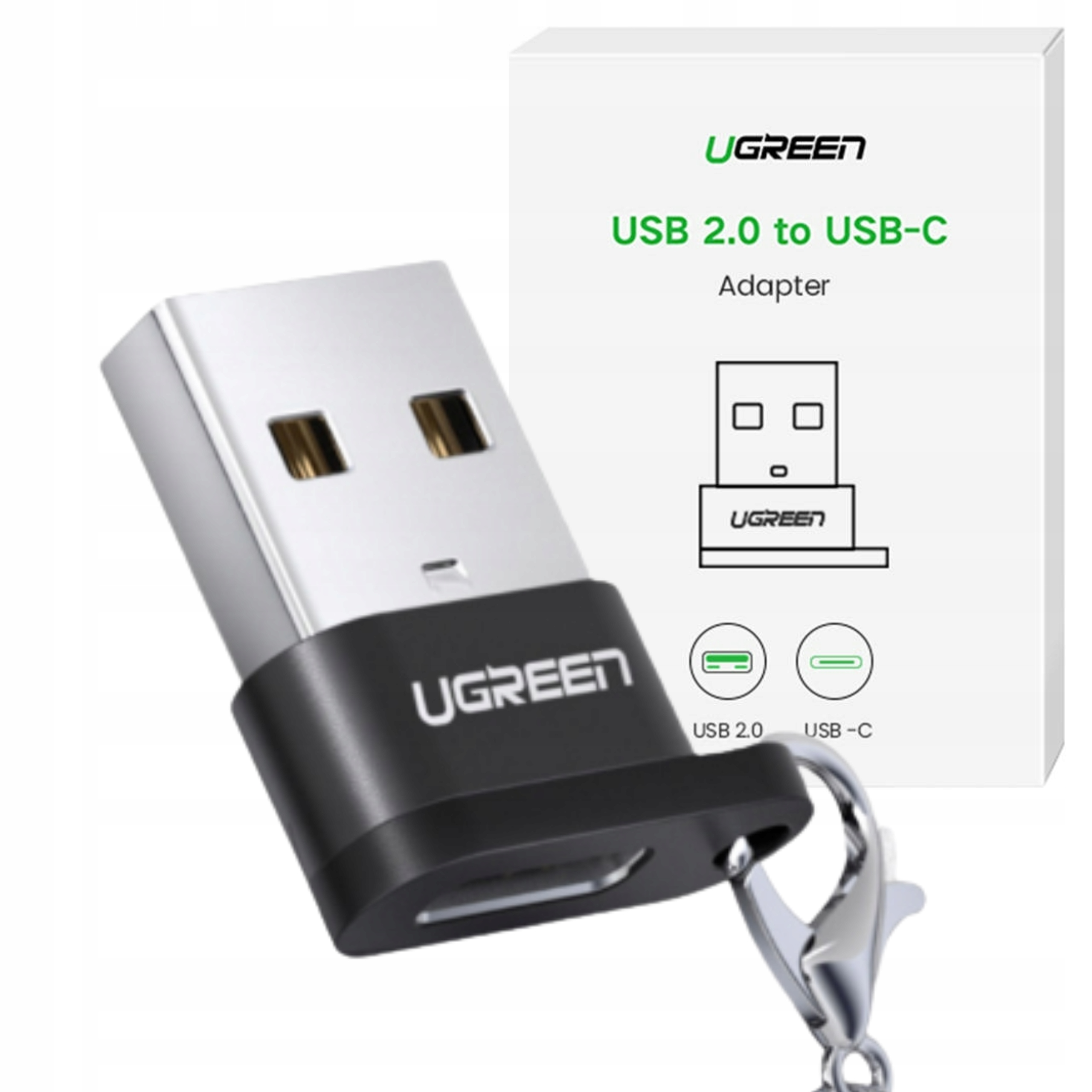 Adapter USB UGREEN USB-C do USB-A 2.0 (czarny) - Sklep, Opinie, Cena w Allegro