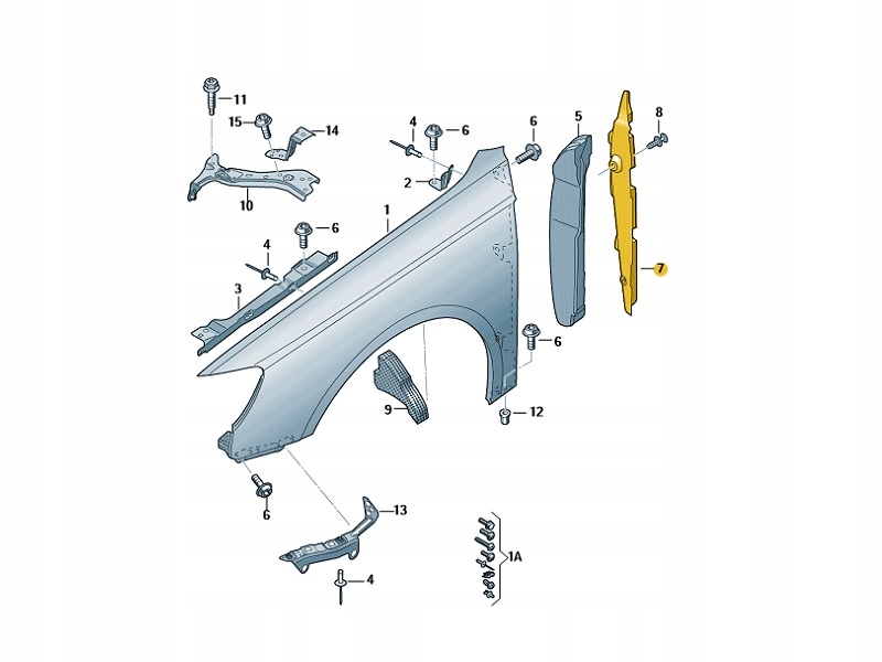 Audi OE 8V0821112C wygłuszenie błotnika P 5905232468992 za 47.99PLN z ...