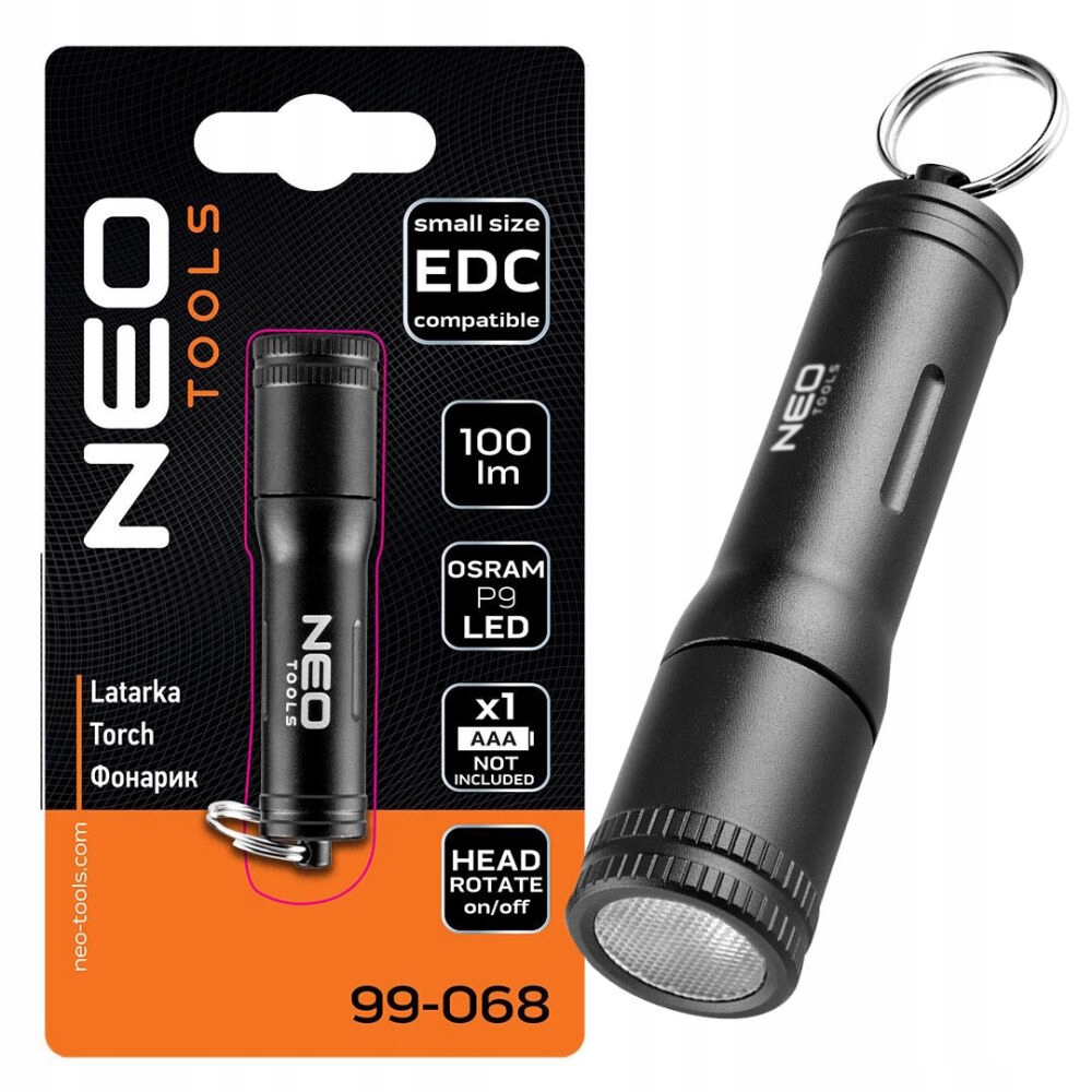Mini latarka breloczek do kluczy mocna 100lm OSRAM P9 LED NEO ...