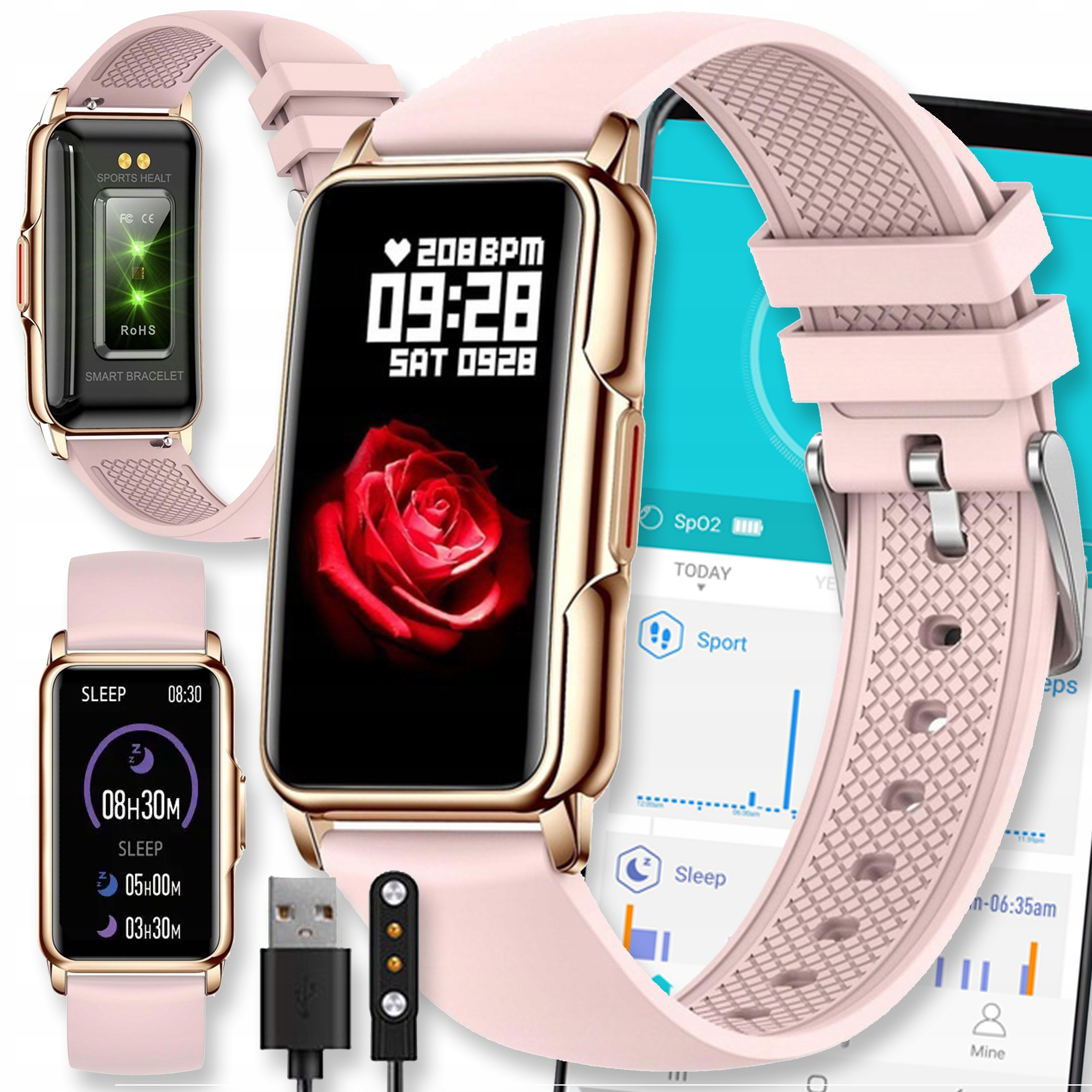 SMARTWATCH HODINKY WATCH AMOLED BLUETOOTH DÁMSKE SMART FIT SMARTBAND NÁRAMOK - Allegro