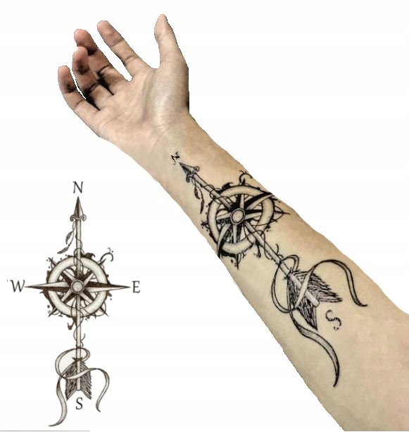 Tatuaż Strzałka Symbol Kierunek Północy Świata TM77 (5904031581246 ...