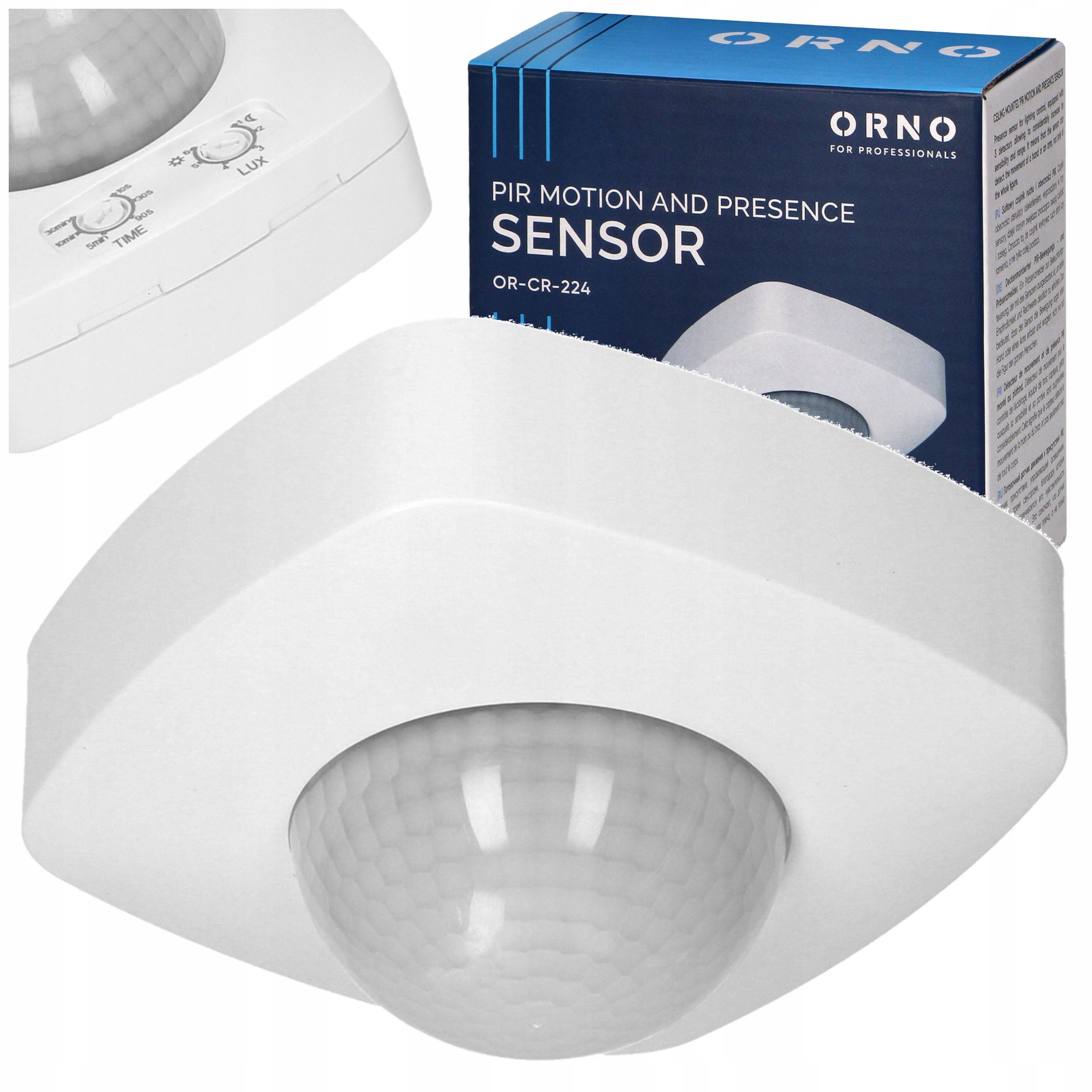 Czujnik Ruchu Sufitowy Natynkowy PIR 3 Sensory LED Zasięg 20m 360 Regulacja (5905204500941 ...