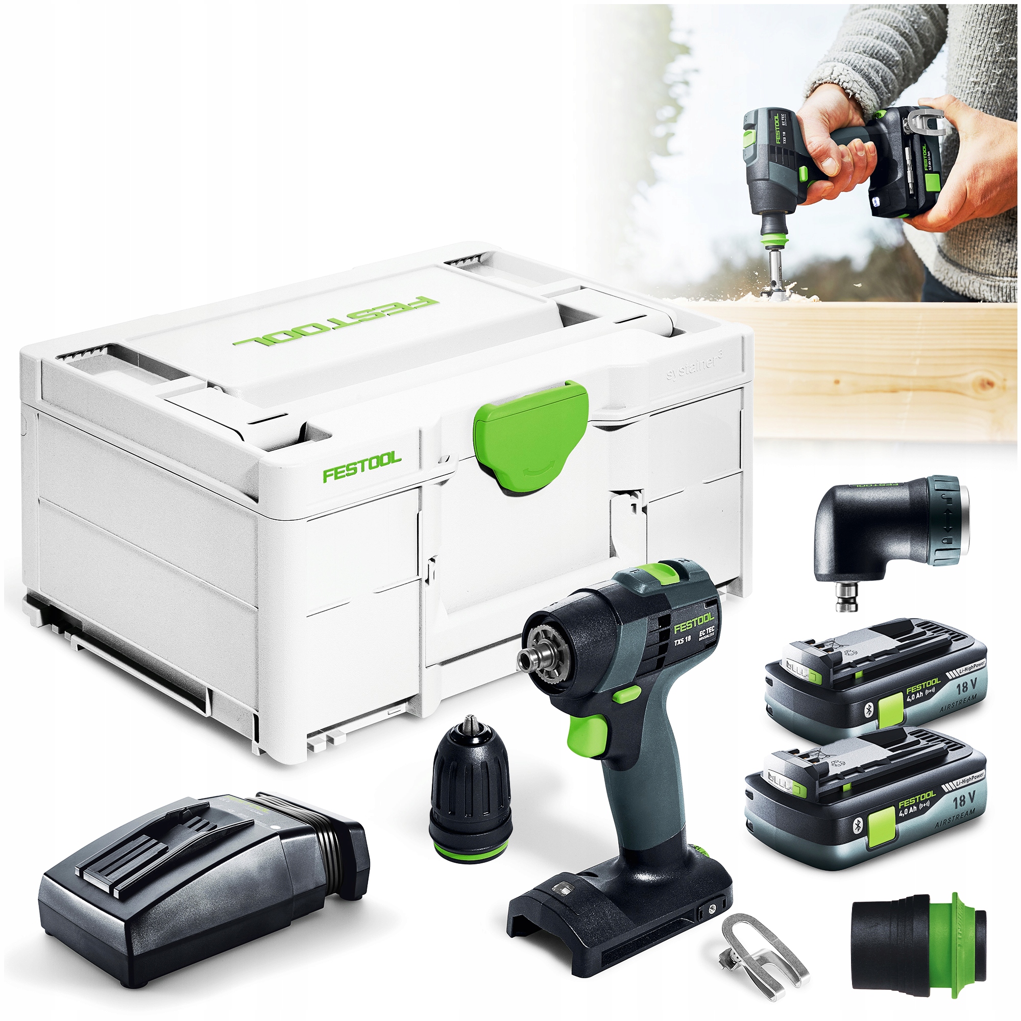Wiertarko Wkrętarka Akumulatorowa Festool TXS18 Ładowarka Nasadka ...