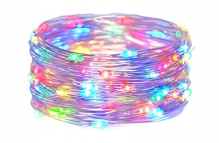 LED-es karácsonyfa fényfüzér dróton, elemes, 50 LED, 5 méter ...