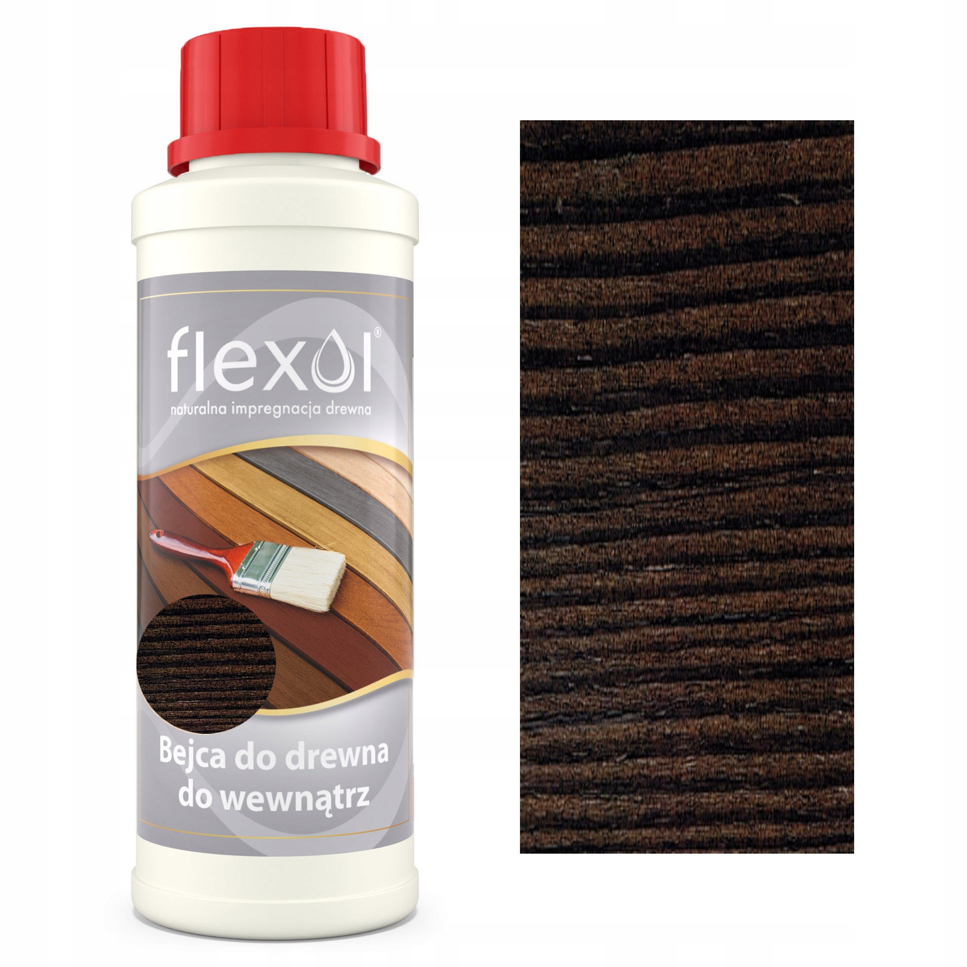 Bejca do drewna orzech ciemny wewnętrzna 0,25 l 250ml Flexol • 17,99 zł ...