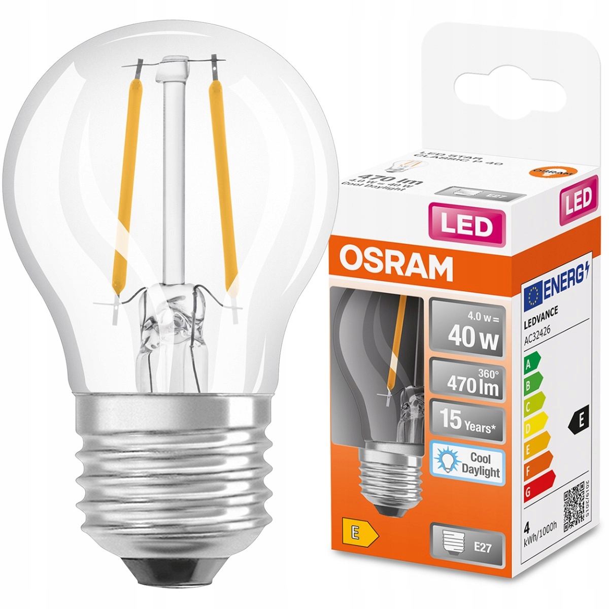 Żarówka LED E27 Kulka 4W 40W 6500K FILAMENT OSRAM (4058075466197) • Cena, Opinie • Źródła ...