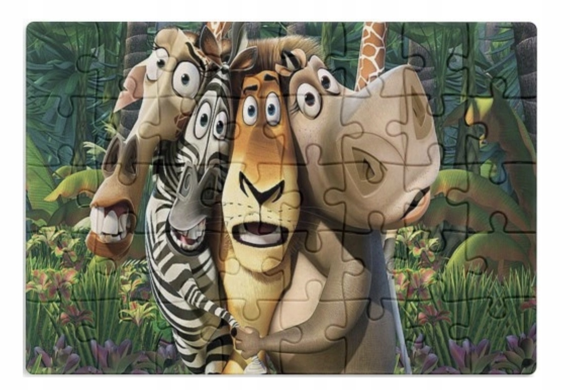 PUZZLE MADAGASKAR LEV ALEX HROCH A3 252 dielikov s potlačou + MENO #136 ...