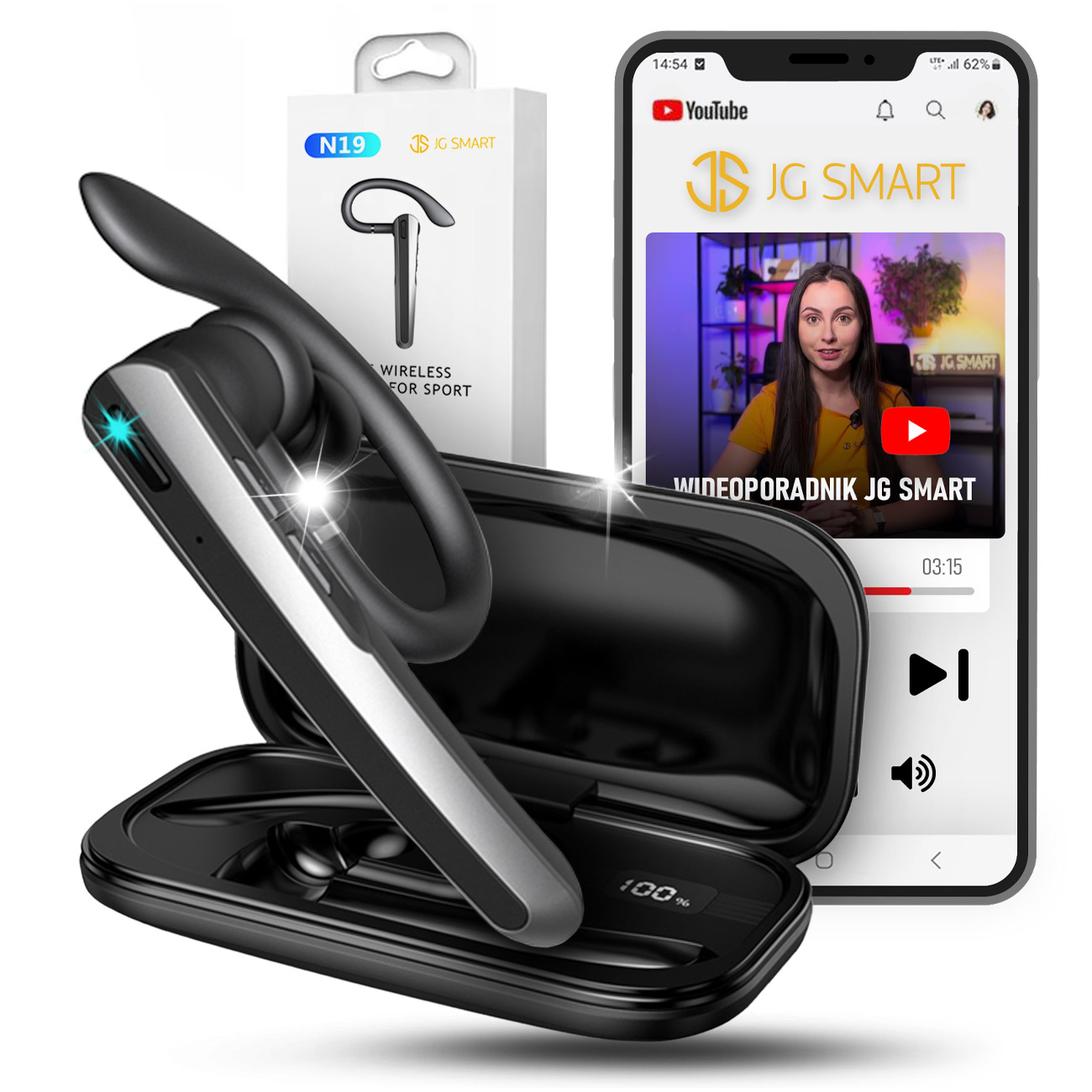 BLUETOOTH SLUCHÁTKO PRO BEZDRÁTOVÉ HOVORY DO UCHA PRO ŘIDIČE SADA - Allegro