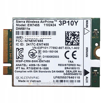 Modem LTE 4G 3P10Y DW5811E do Dell 3510 E5570 E7470 E5470 E7270 E5270 ...
