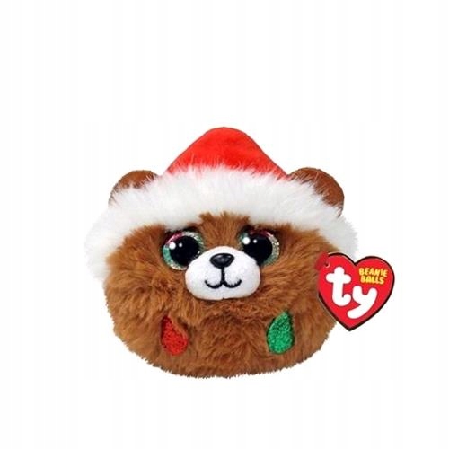 Plyšová Hračka Medvedík s čiapkou svätého Mikuláša Pudding Guľa Puffies ...