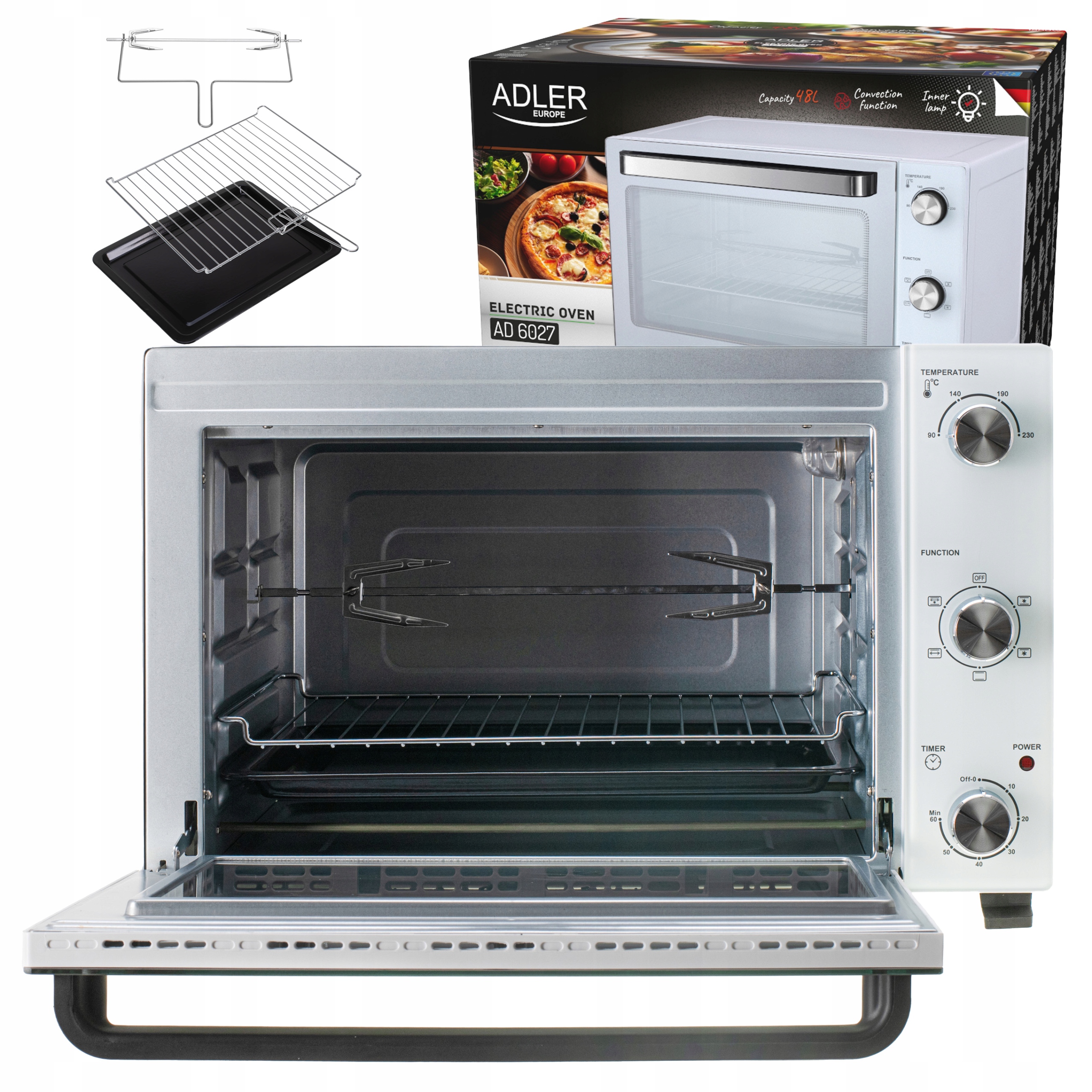 Mini rúra Adler AD 6027 48 l biela, (5905575906656) • Ceny, Recenzie ...