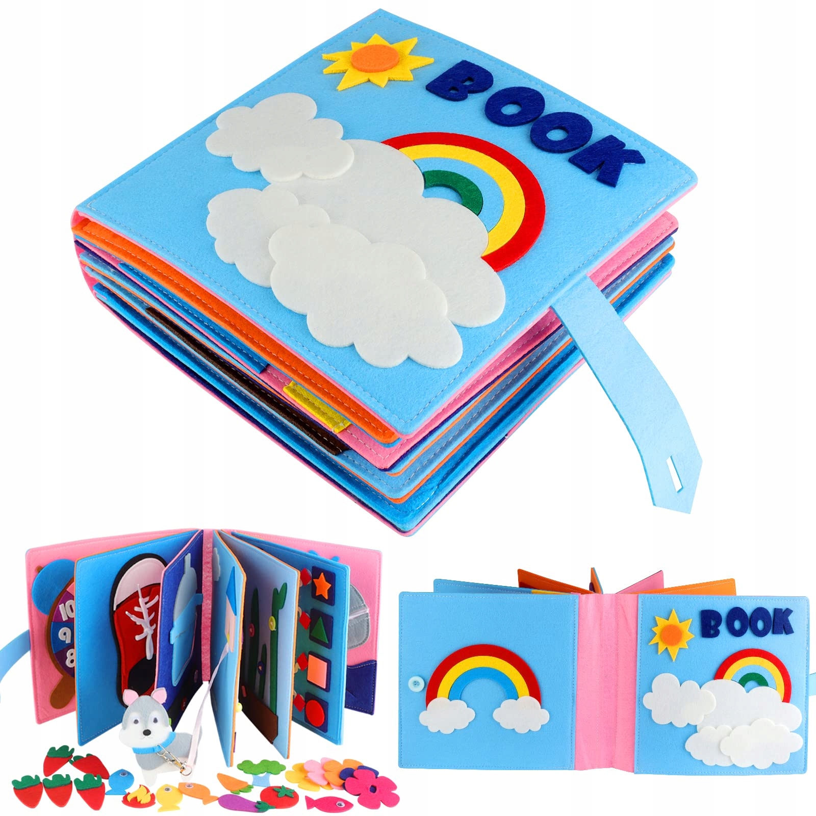 CICHA KSIĄŻKA 3D QUIET BOOK MONTESSORI DO ĆWICZEŃ 13018818330 - Allegro.pl