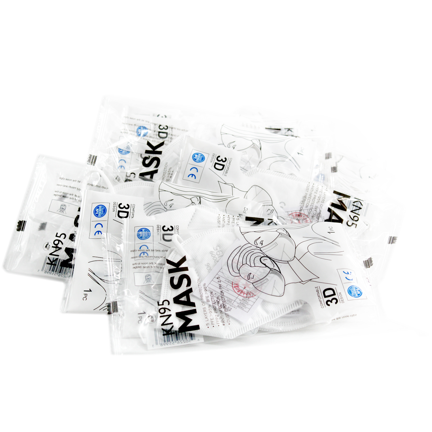 100 Maska NA TWARZ OCHRONNA KN95 FFP2 N95 MASECZKA • Cena, Opinie ...