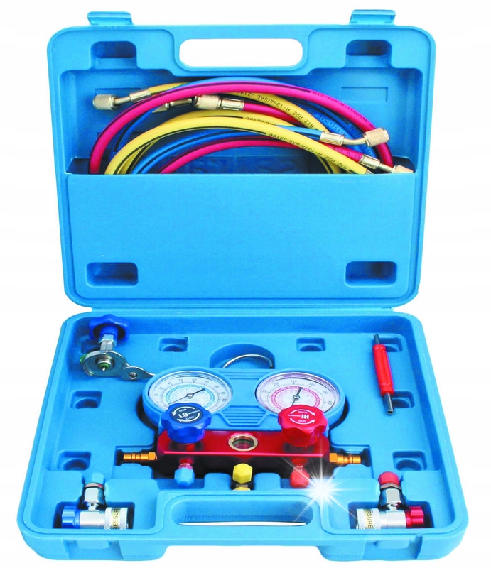 TESTER NAPEŁNIANIA MIERNIK KLIMATYZACJI MANOMETRY AZOT HYDROGEN R134a ...