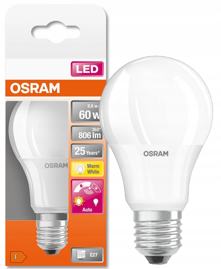 Osram LED z czujnikiem zmierzchu 8.8W E27 806lm sensor (4058075428324) • Cena, Opinie • Źródła ...