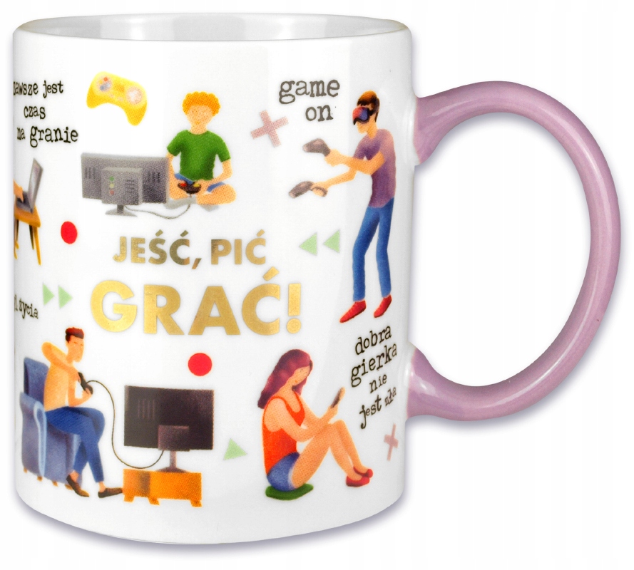 KUBEK NA PREZENT DLA GRACZA GAMERA KOMPUTER LEVEL KONSOLA JEŚĆ PIĆ GRAĆ - porównaj ceny - Allegro.pl