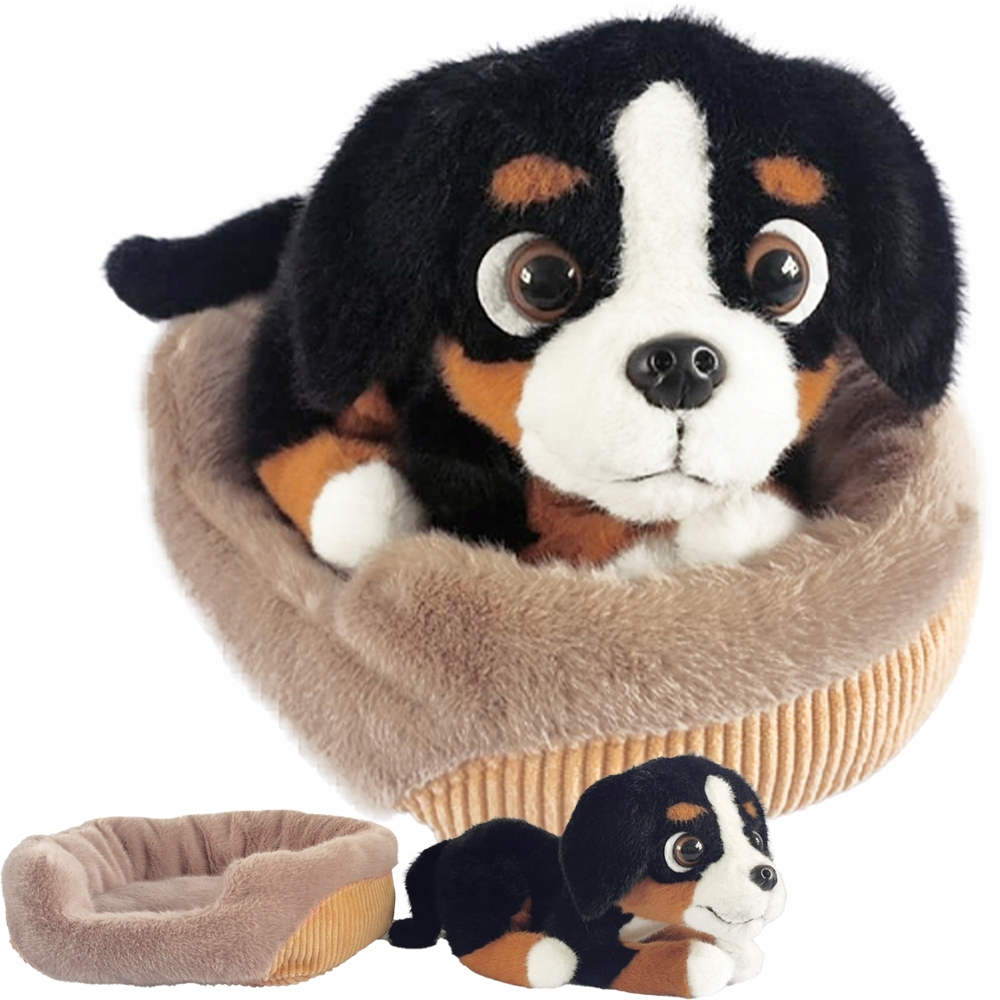 PLUSZOWY PIESEK NA POSŁANKU poduszce maskotka JAK ŻYWY pluszak PREZENT ...