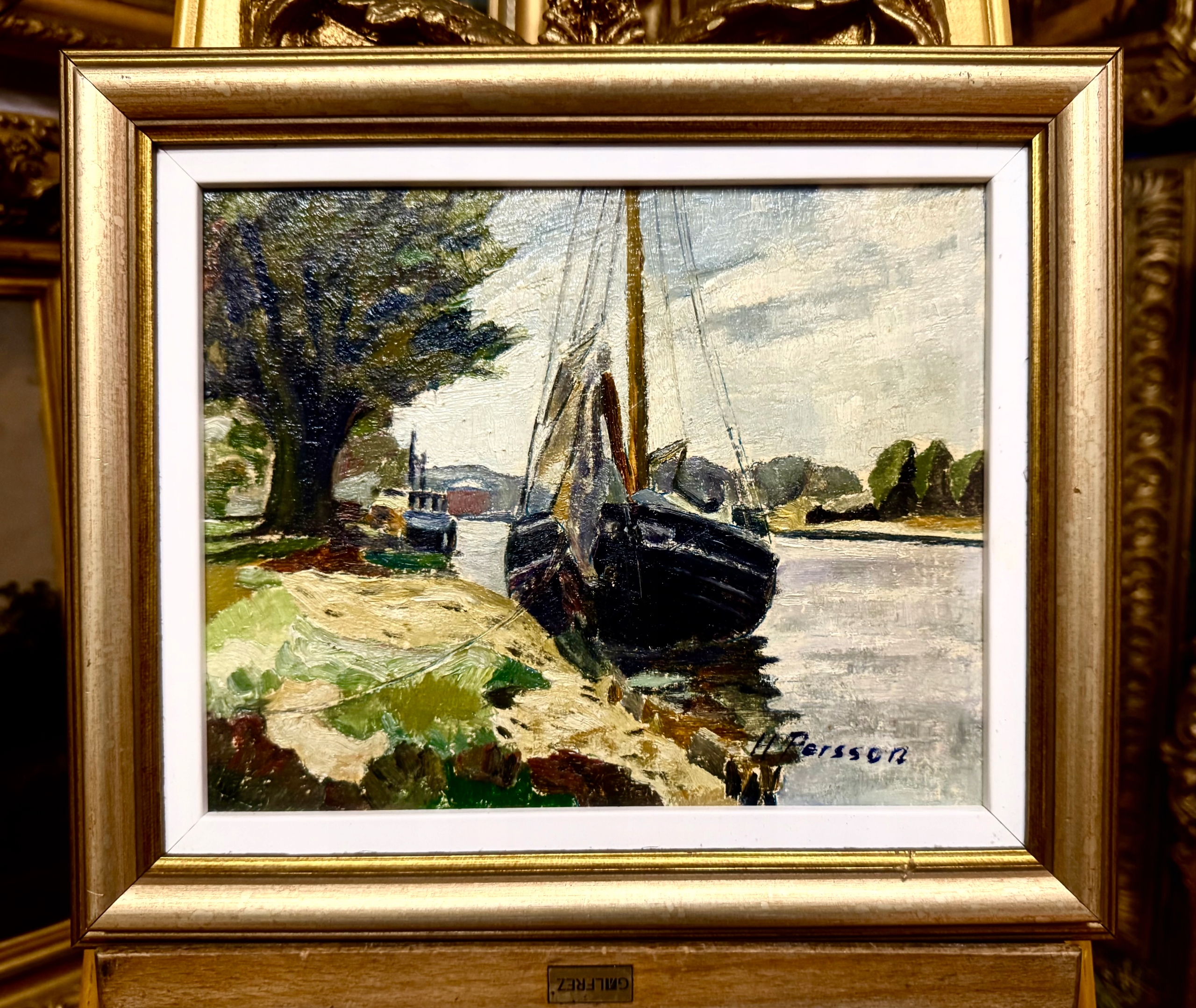 STATKI W STARYM PORCIE - PIĘKNY STARY OBRAZ OLEJNY • Cena, Opinie ...