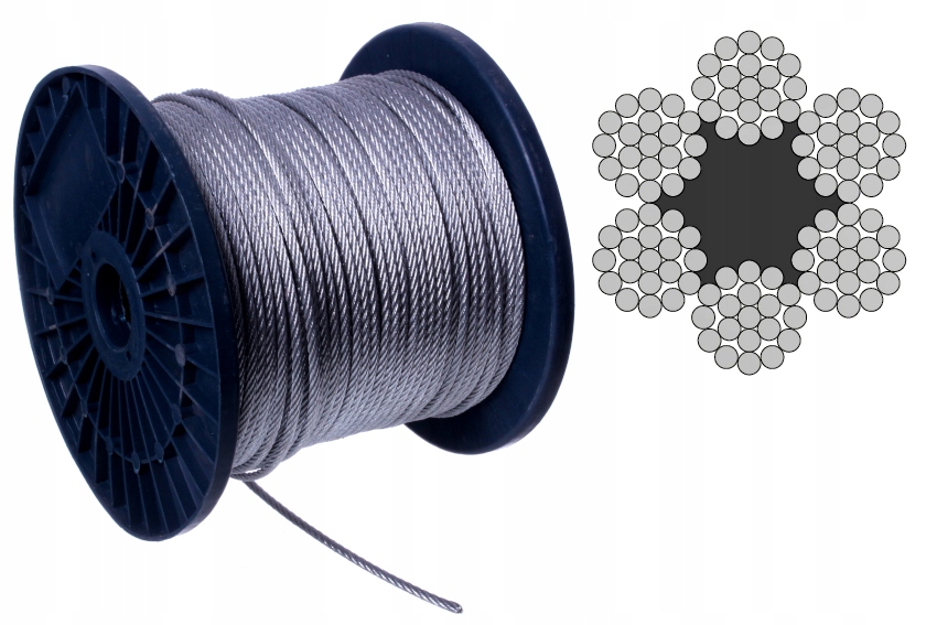 LINA LINKA STALOWA OCYNKOWANA 6MM SPLOT 6x19 / 1MB (1135) • Cena, Opinie • Druty, pręty, liny ...