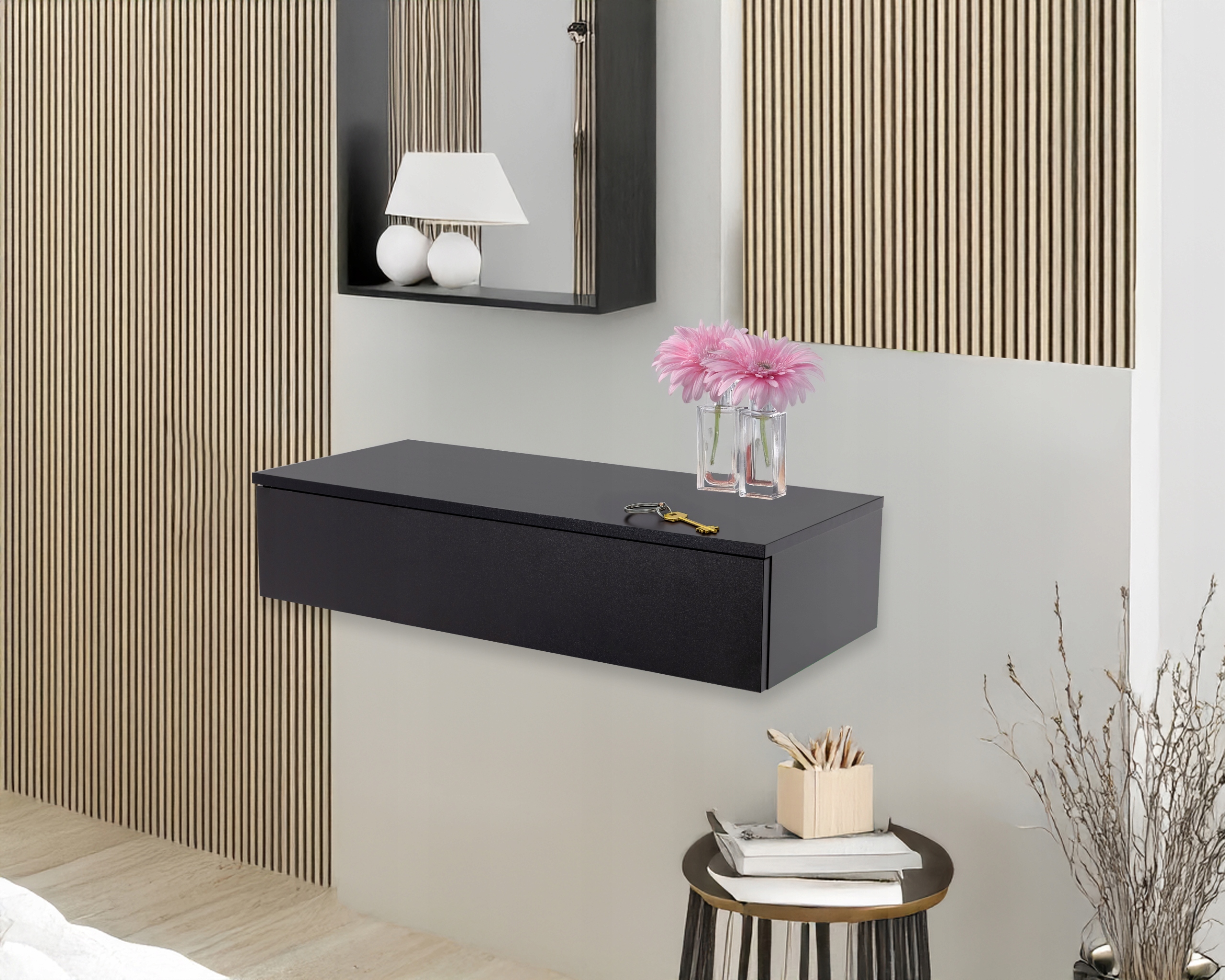 Konsola Toaletka Biurko Szafka RTV wisząca 80cm ZŁOŻONA (5906852723447 ...