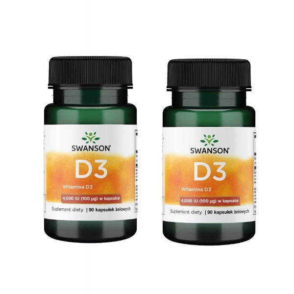 2x Swanson Witamina D3 4000 IU 90 kapsułek (087614118321) • Cena ...