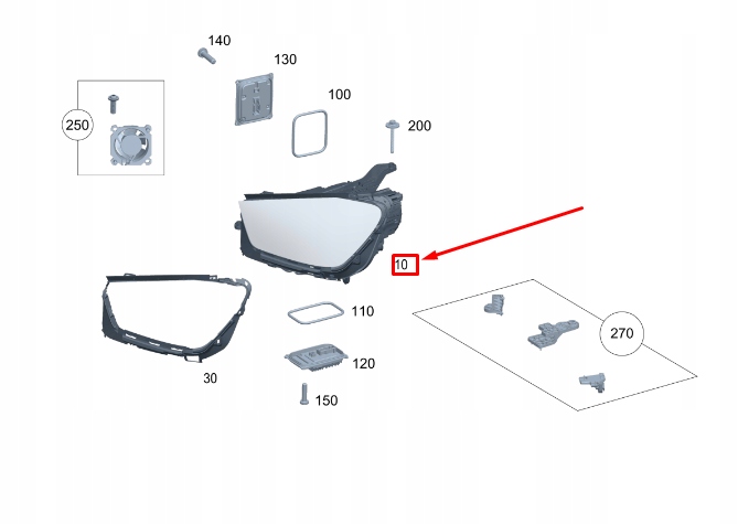 MERCEDES-BENZ GLE W167 Ľavé predné svetlo LHD A1679069304 - Allegro