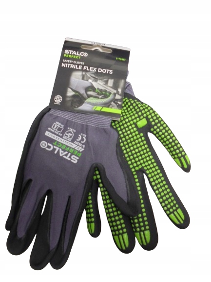 Rękawice rękawiczki robocze Stalco NITRYLE FLEX DOTS rozmiar 8 - M 1 ...