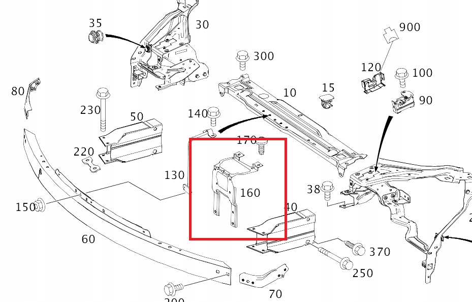 MERCEDES C W204 držiak radar Distronic OE - Allegro