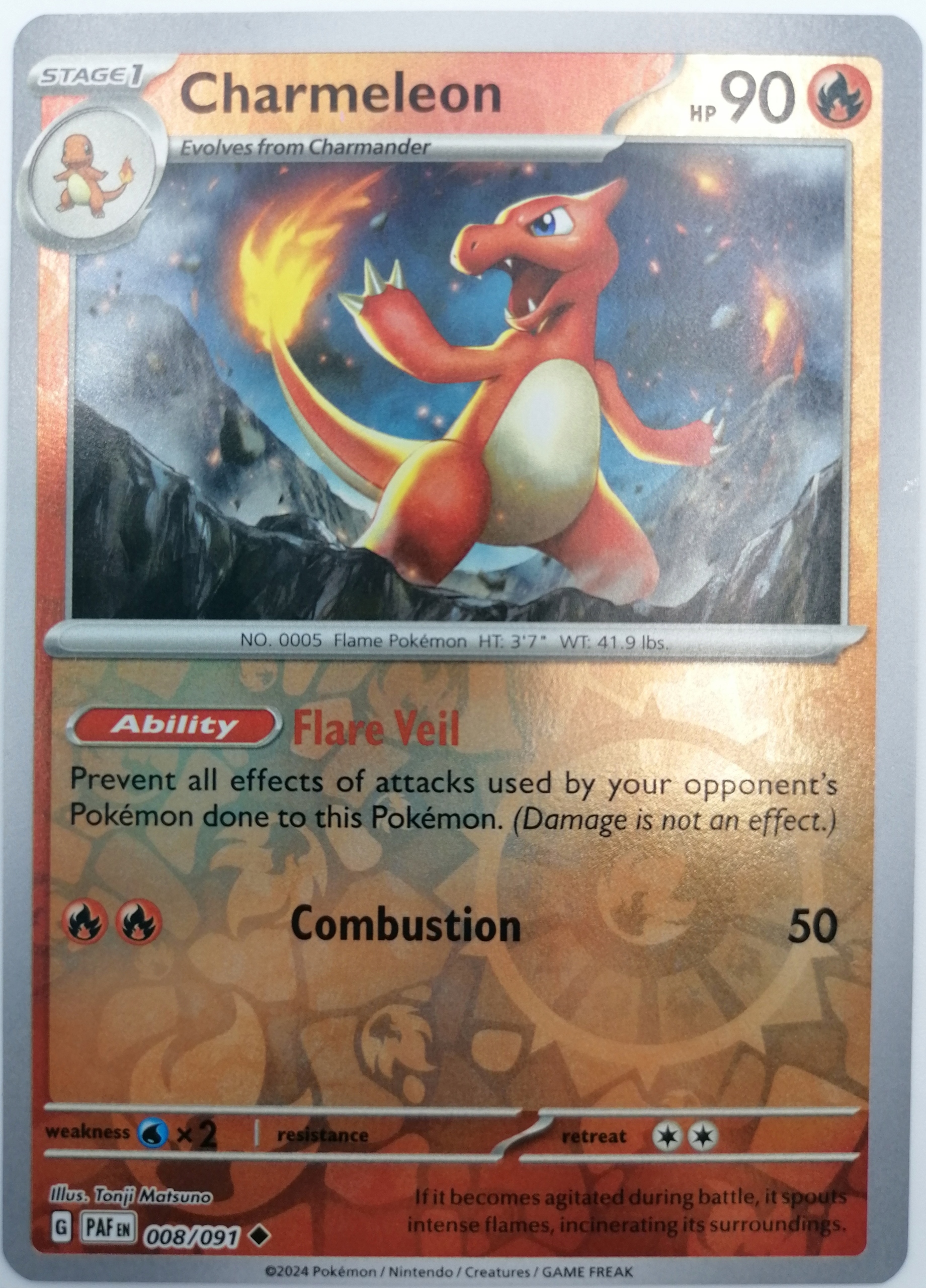 PAF | Reverse | Charmeleon 8/91 | FIRE | Eredeti Pokemon kártya za 460 ...