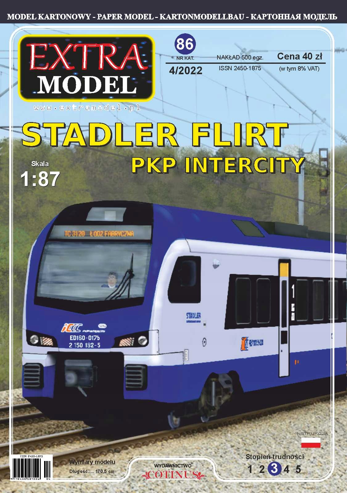 Extra Model Stadler Flirt PKP Intercity 1:87 H0 • Cena, Opinie • Modele kartonowe 13016115862 ...