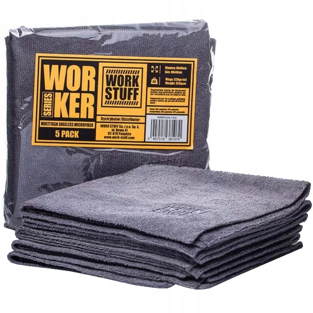Zestaw ścierek Work Stuff Worker 40 x 40 cm szare 5 sztuk 5907518381070 ...