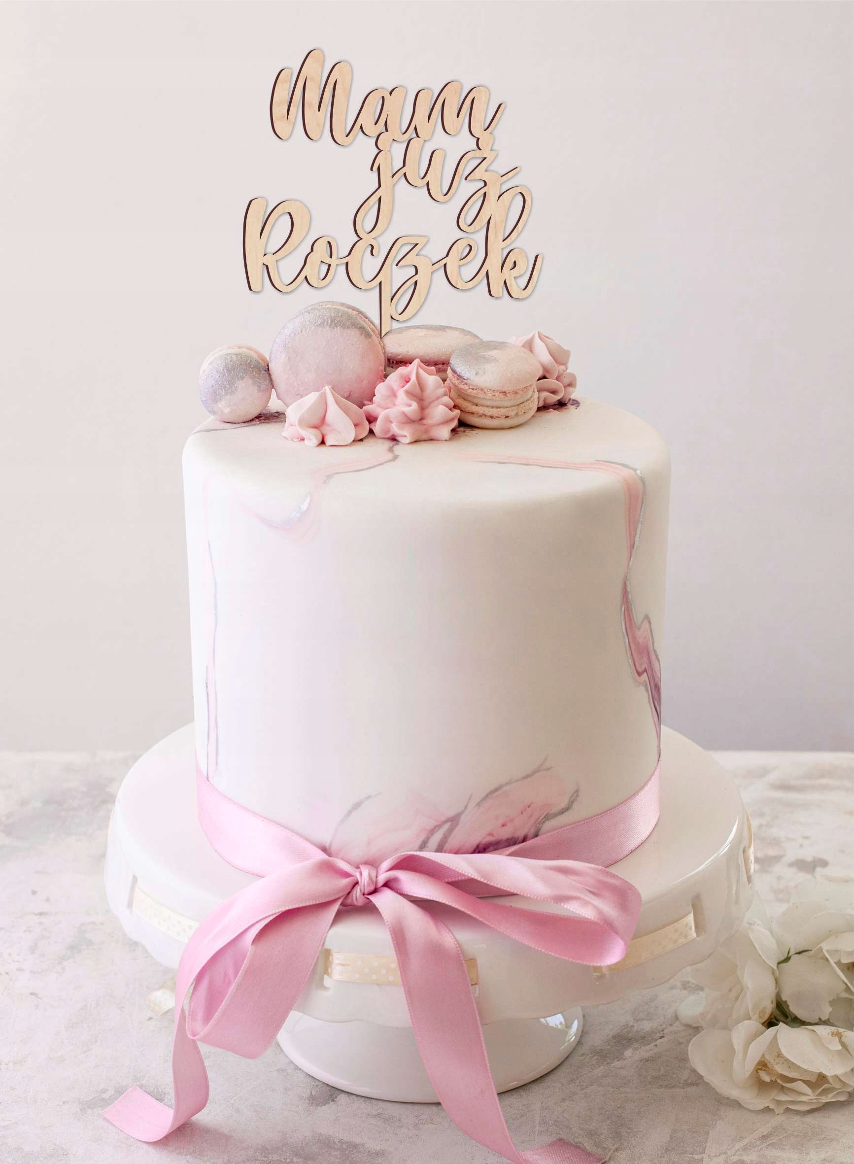 TOPPER napis na tort ciasto urodziny Mam już ROCZEK pierwszy rok ...