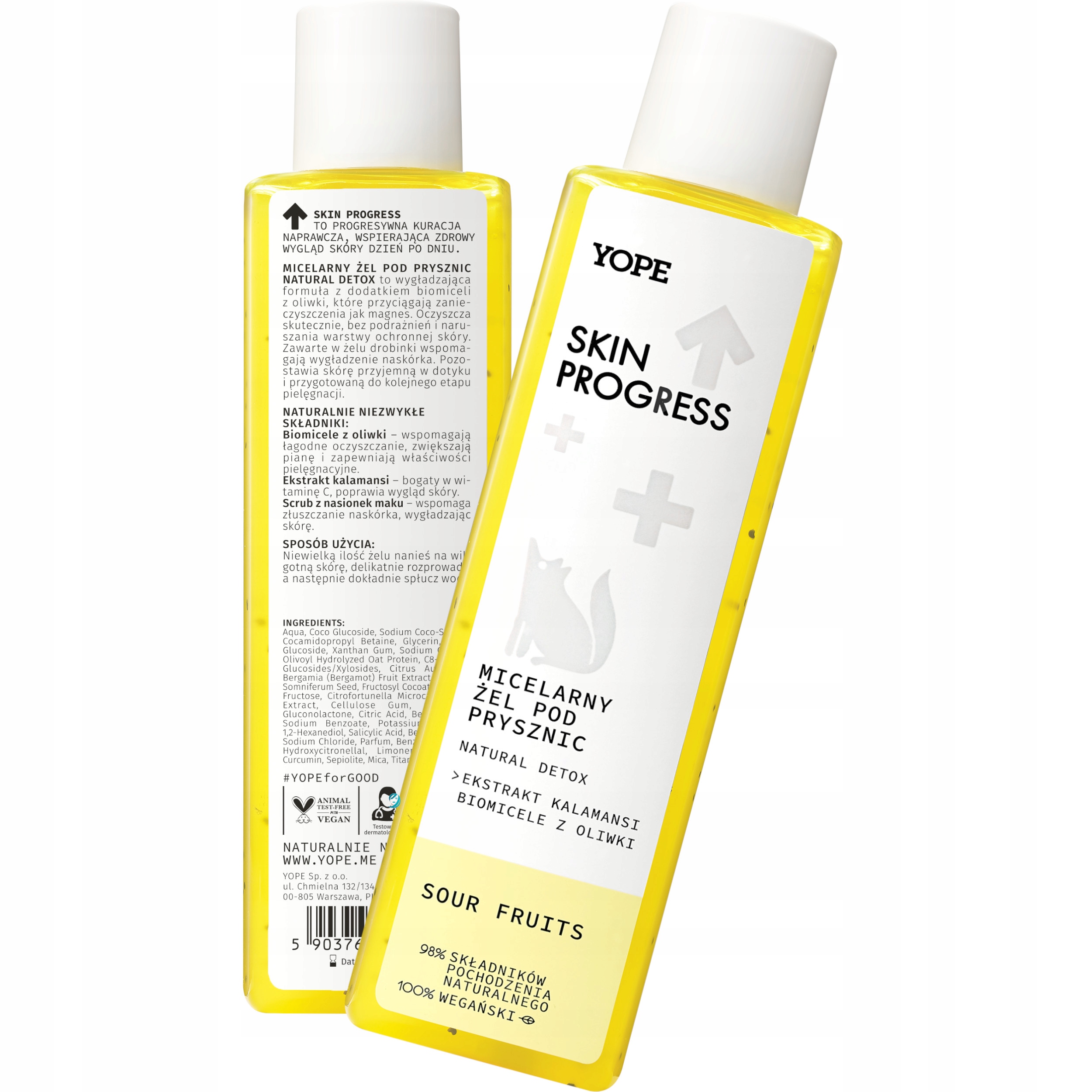 Yope Skin Progress Sour Fruits micelarny 200 ml żel pod prysznic ...