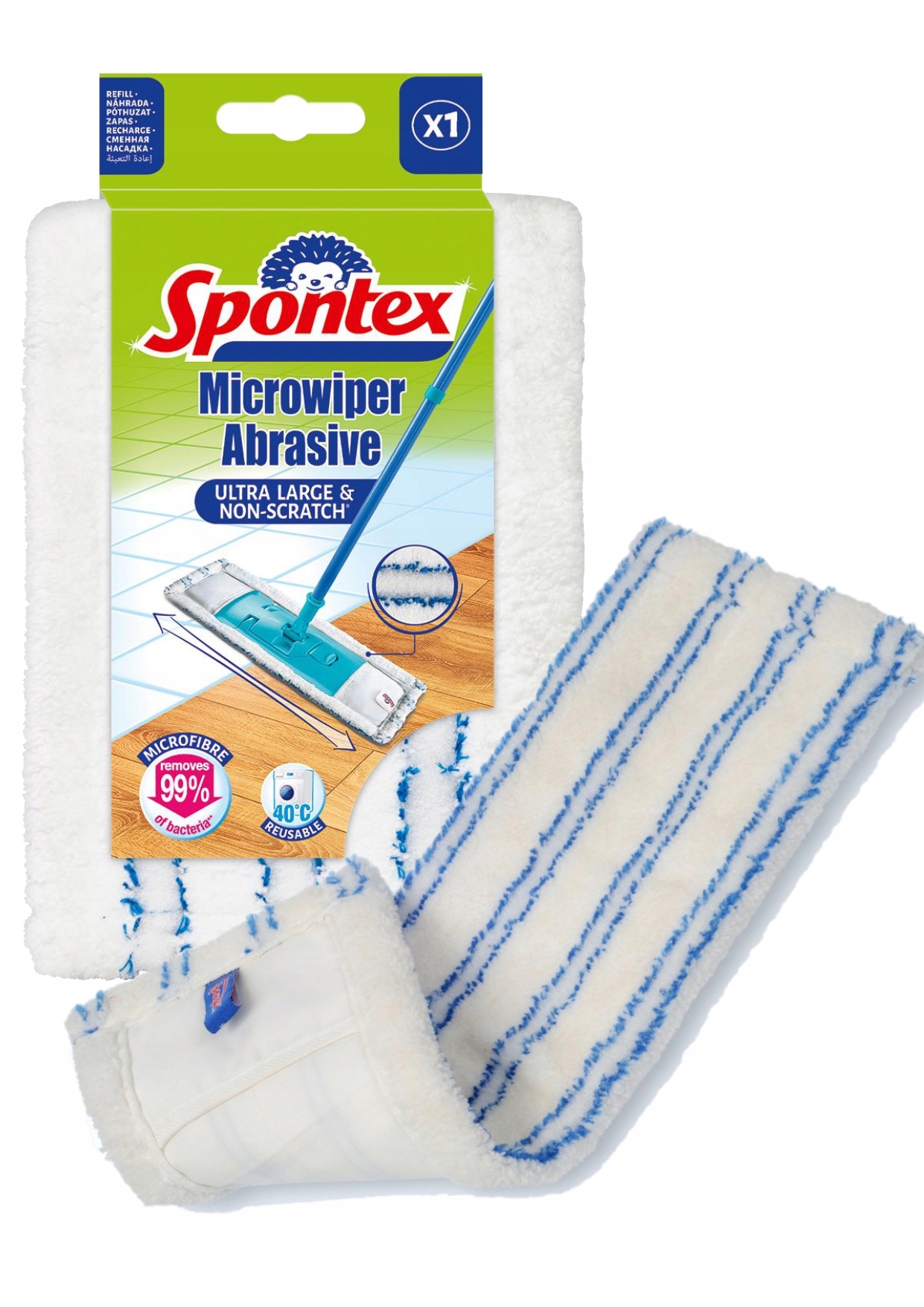 Wkład do mopa płaski Spontex Microwiper Abrasive (9001378501428) • Cena ...