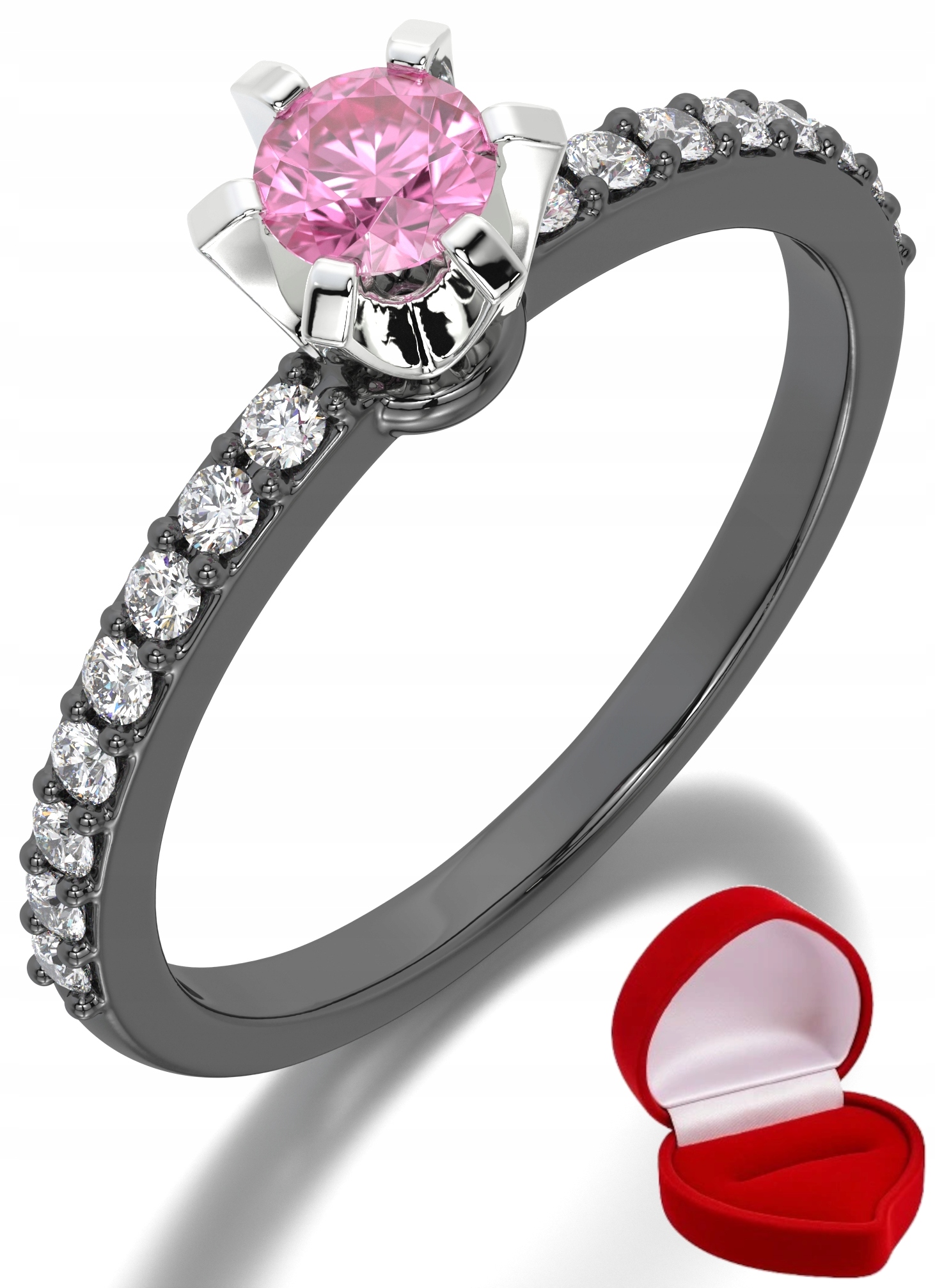 ZLATÝ PRSTÝNEK 585 14k SAFÍR 0,24 ct ČERNÉ ZLATO R7 za 36171.00CZK ...