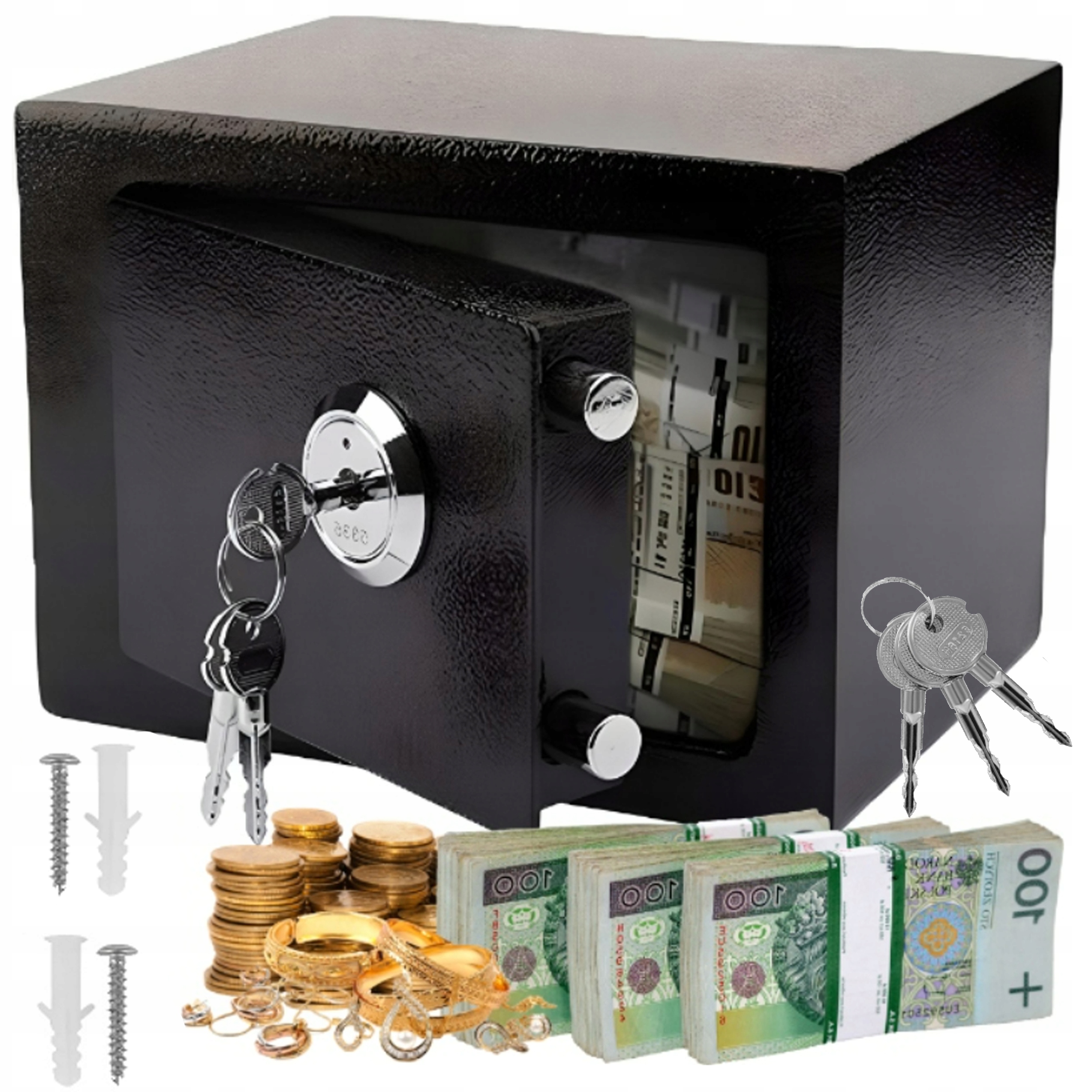 SEJF DOMOWY MEBLOWY KASETKA NA ZAMEK SOLIDNY SZAFKA SKRYTKA + KLUCZE ...