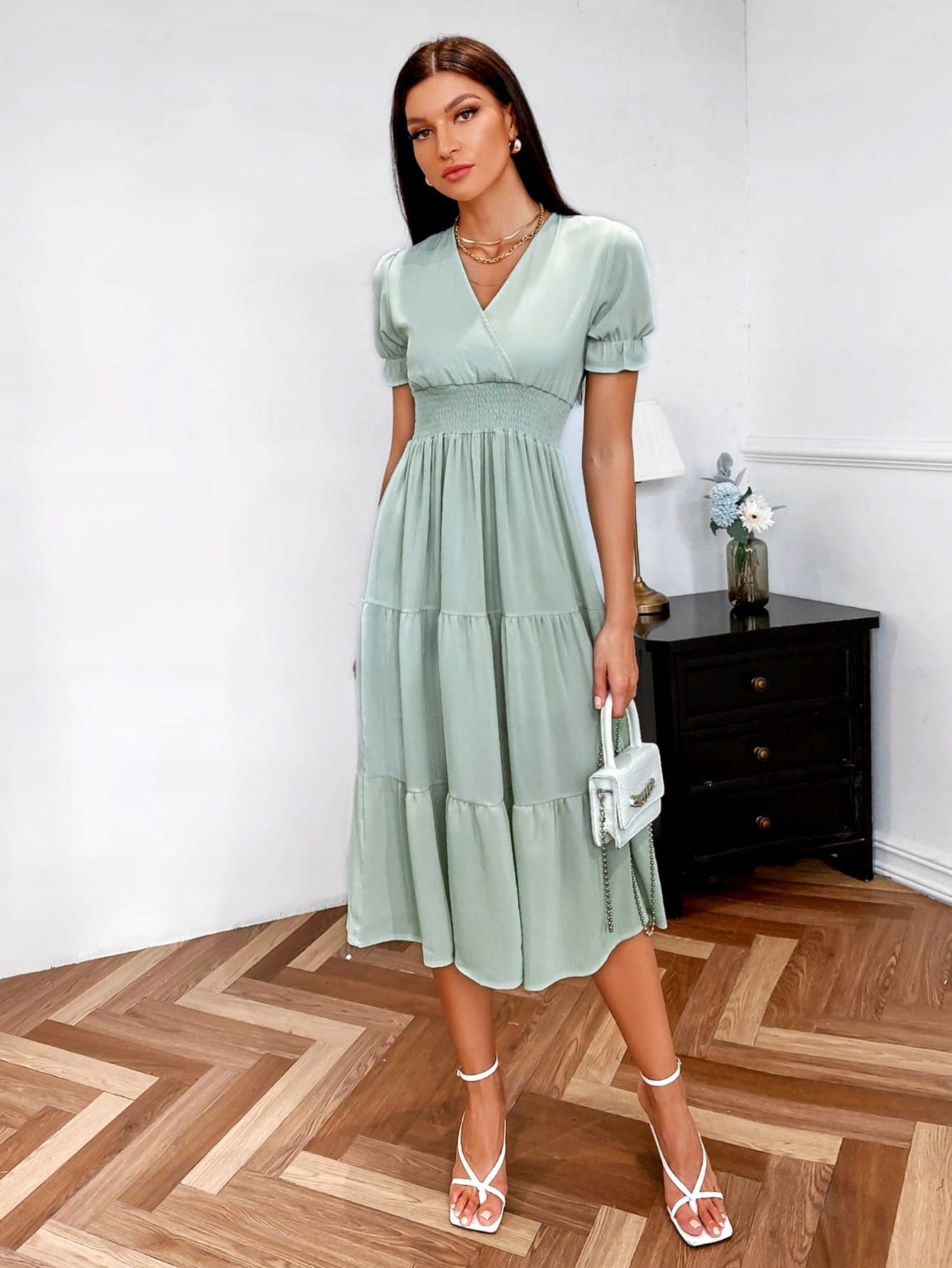 SHEIN KOPERTOWA SUKIENKA MIDI (S) (5905904592321) • Cena, Opinie • Sukienki 17376224196 • Allegro