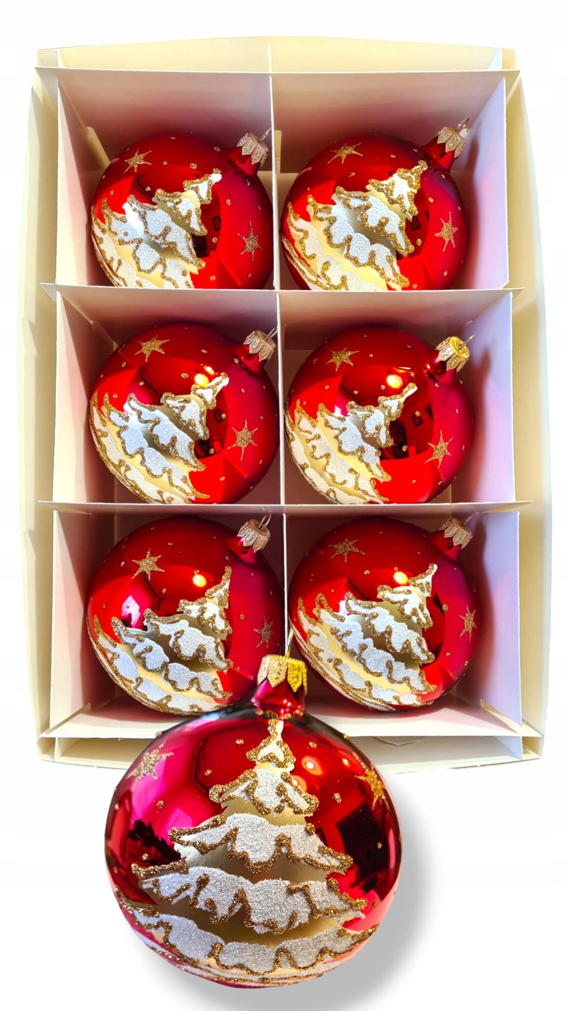 BOMBKI CHOINKOWE SZKLANE DEKOROWANE 10 cm. • Cena, Opinie • Bombki i ...