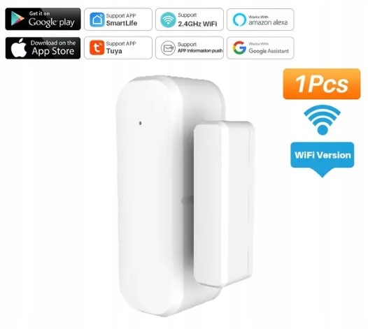 Czujnik otwarcia drzwi okna WIFI TUYA Smart Dom WI-FI Door Window Sensor (0685071679043) • Cena ...