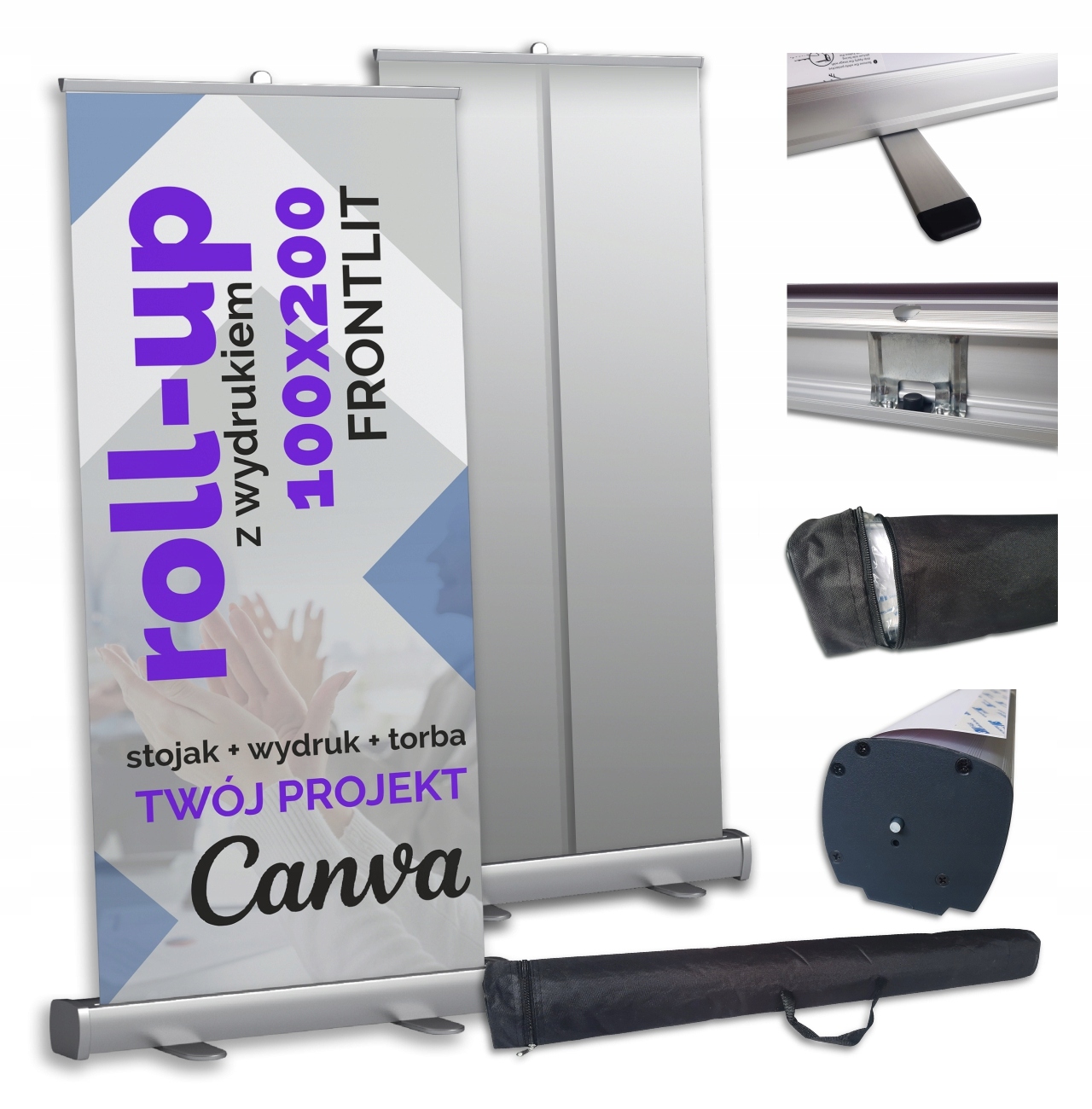 ROLL-UP ROLLUP 100x200 reklama STANDARD FRONTLIT (081688388574) • Cena ...