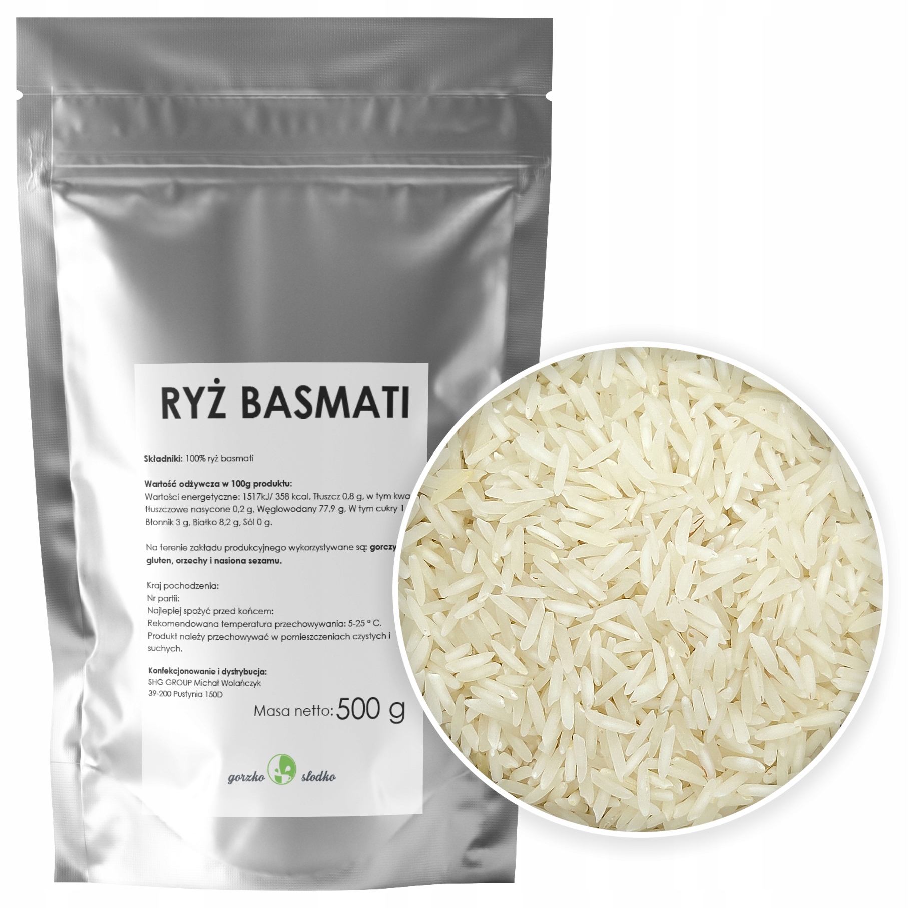 RYŻ BASMATI długoziarnisty biały naturalny 500g 12682203176 - Allegro.pl