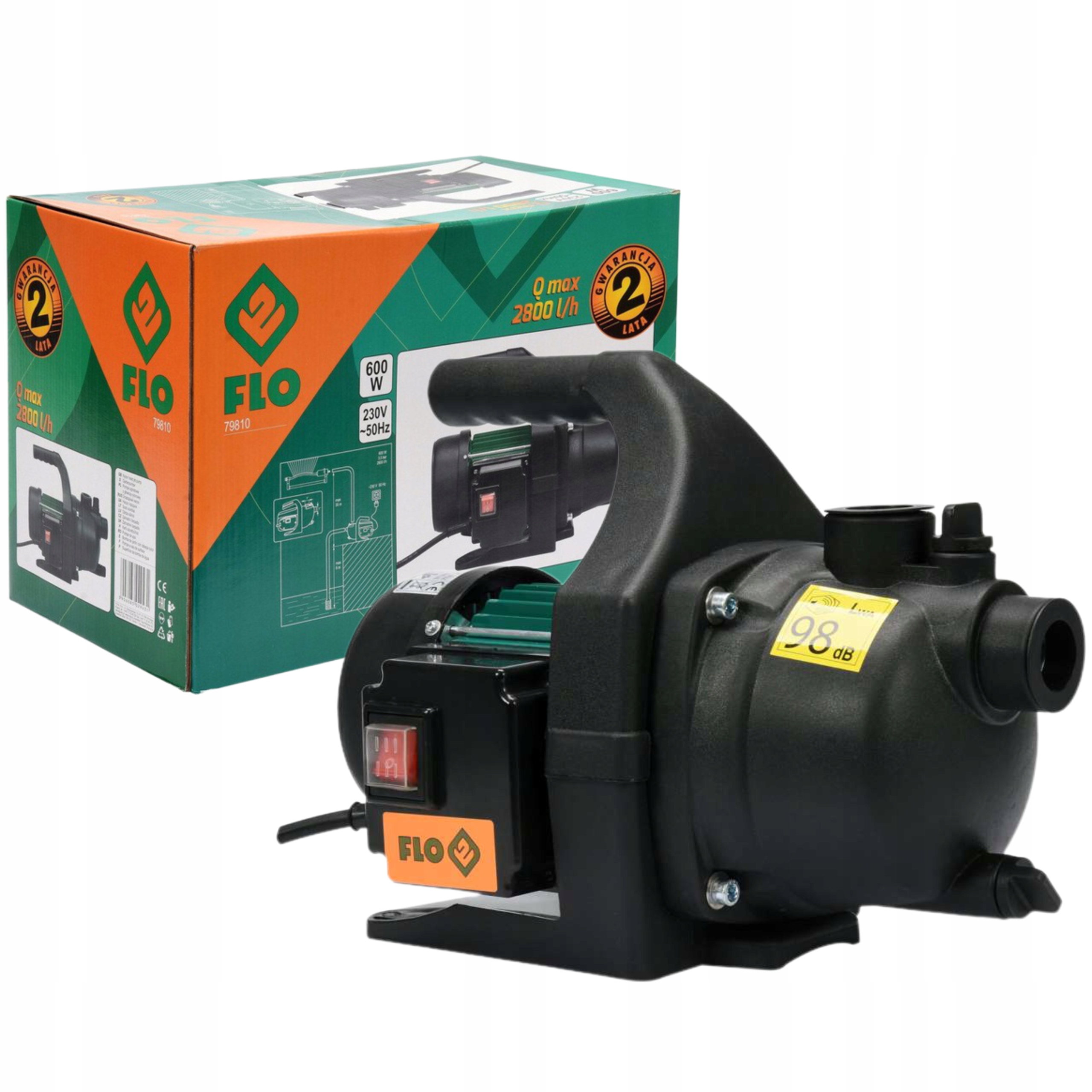 POMPA OGRODOWA DO WODY 600W WODNA POWIERZCHNIOWA PODLEWANIA 2800 l/h ...