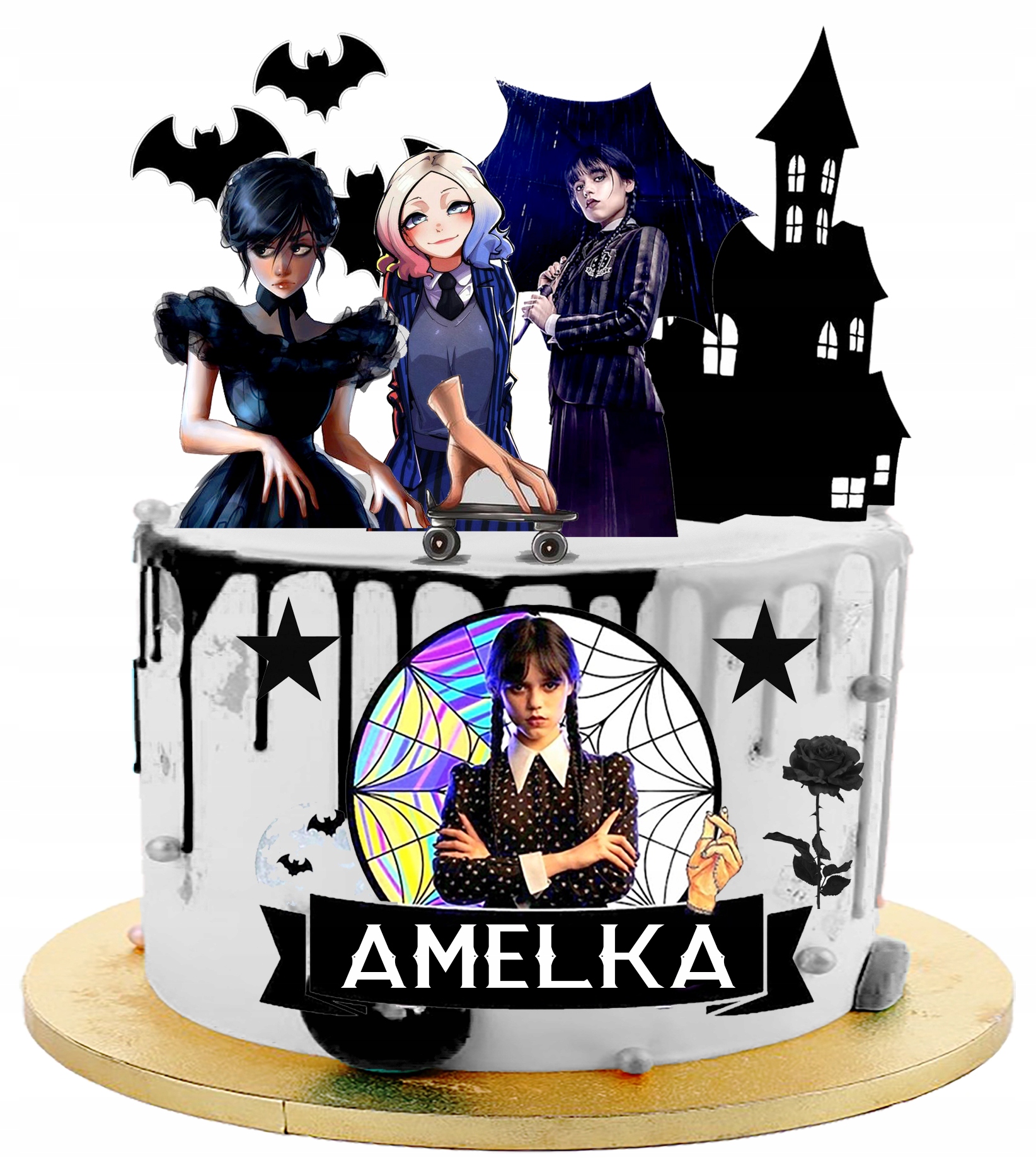 OPŁATEK ZESTAW POSTACIE WEDNESDAY + GRATIS TEKST 14097339375 - Allegro.pl