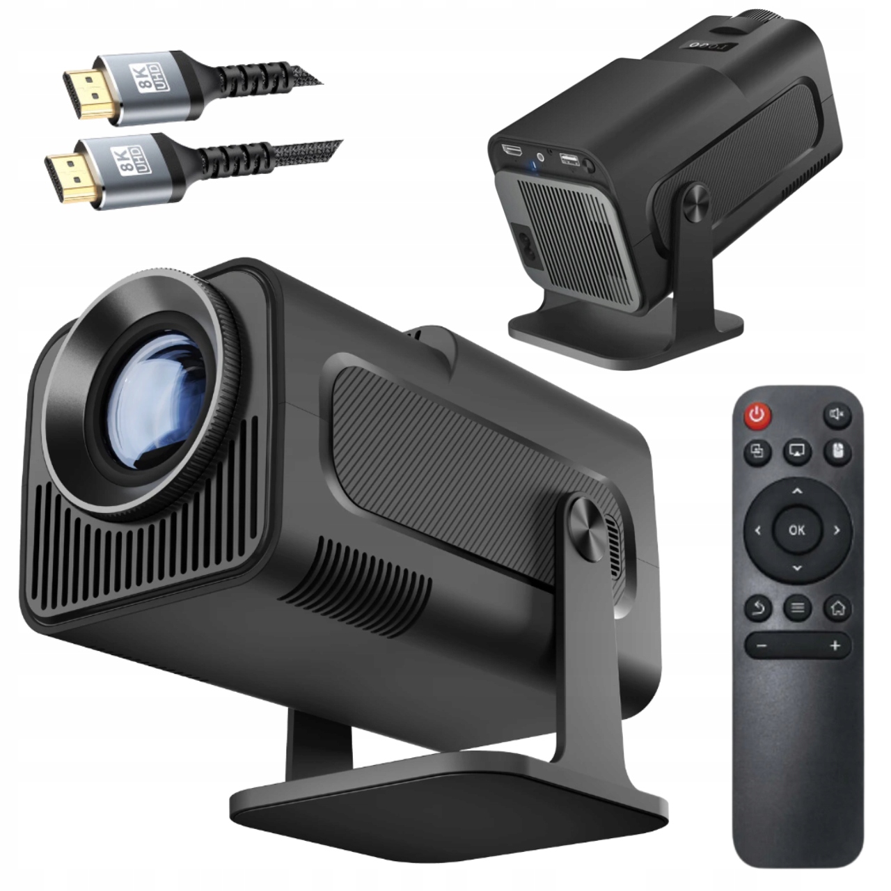 PROJEKTOR RZUTNIK 4K ANDROID LED WIFI MINI PRZENOŚNY FULL HD +SMART TV ...