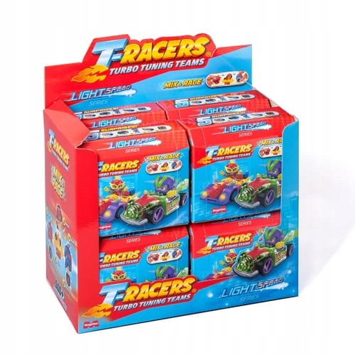 T-Racers Seria 6 Light Speed Car Racer Auto Kierowca 8 sztuk Box ...