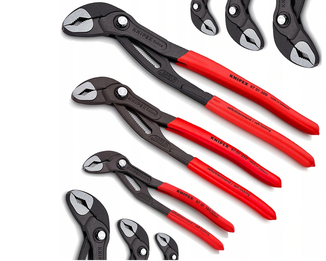 KNIPEX ZESTAW SZCZYPIEC DO RUR COBRA 300/250/180MM (8701-180-250-300 ... KNIPEX ZESTAW SZCZYPIEC DO RUR COBRA 300/250/180MM (8701-180-250-300 ...