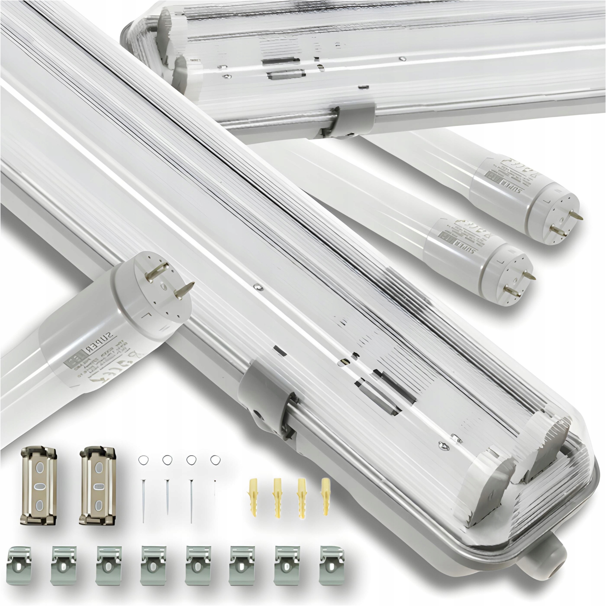 Świetlówki LED Oprawa hermetyczna jarzeniówka 120cm + 2 szt. świetlówek ...