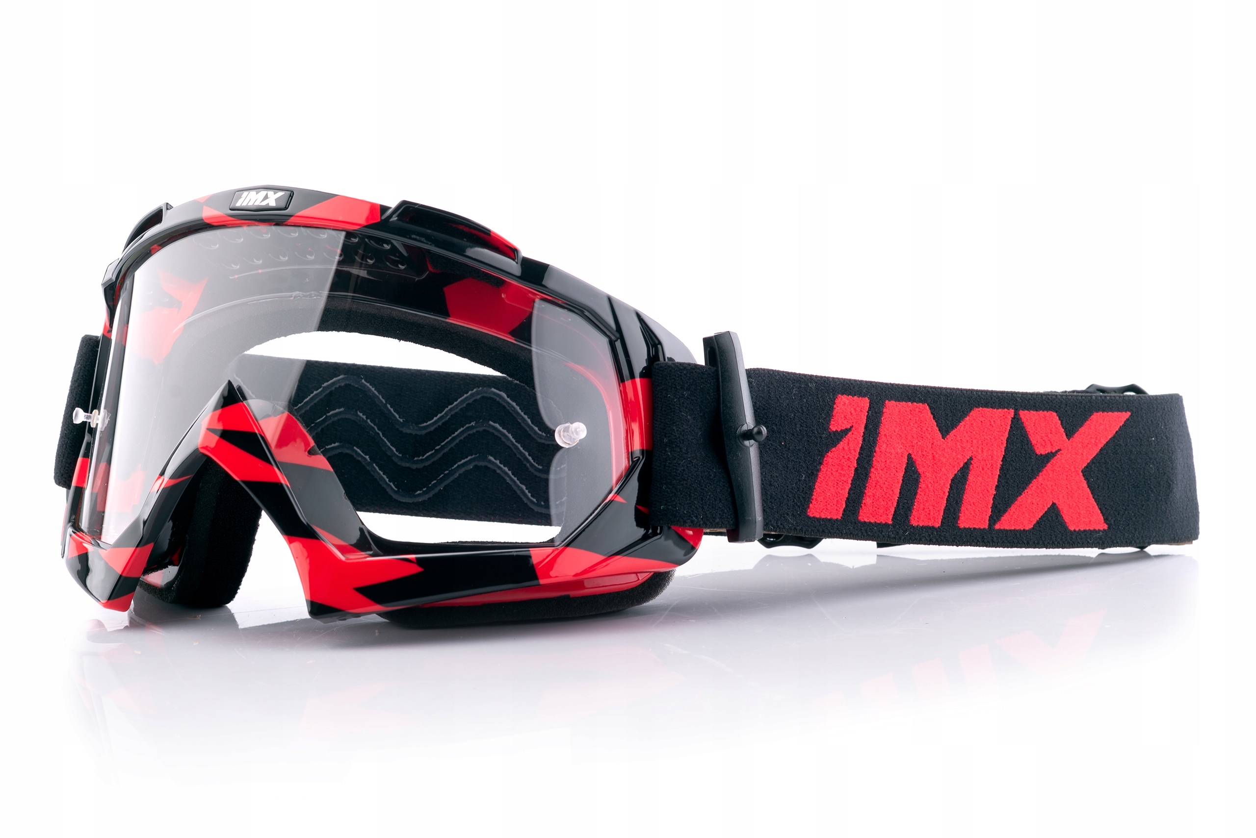 GOGLE IMX MUD GRAPHIC RED GLOSS/BLACK - SZYBA CLEAR (1 SZYBA W ZESTAWIE ...