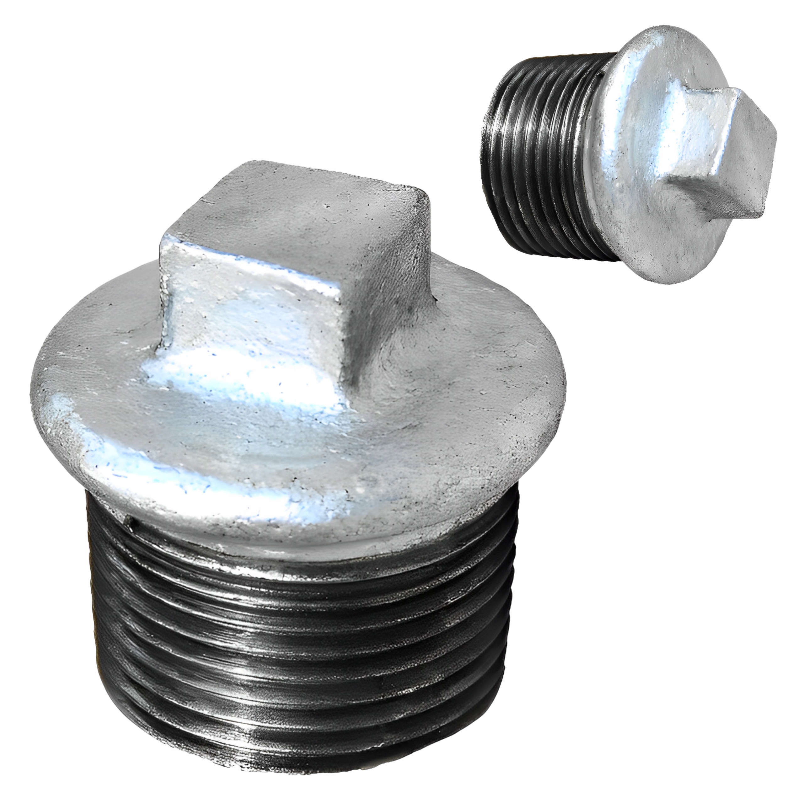 KOREK ZAŚLEPKA KAPA STAL OCYNK GWINT 1/2" DN15 Z OBRZEŻEM ŻELIWNY ...