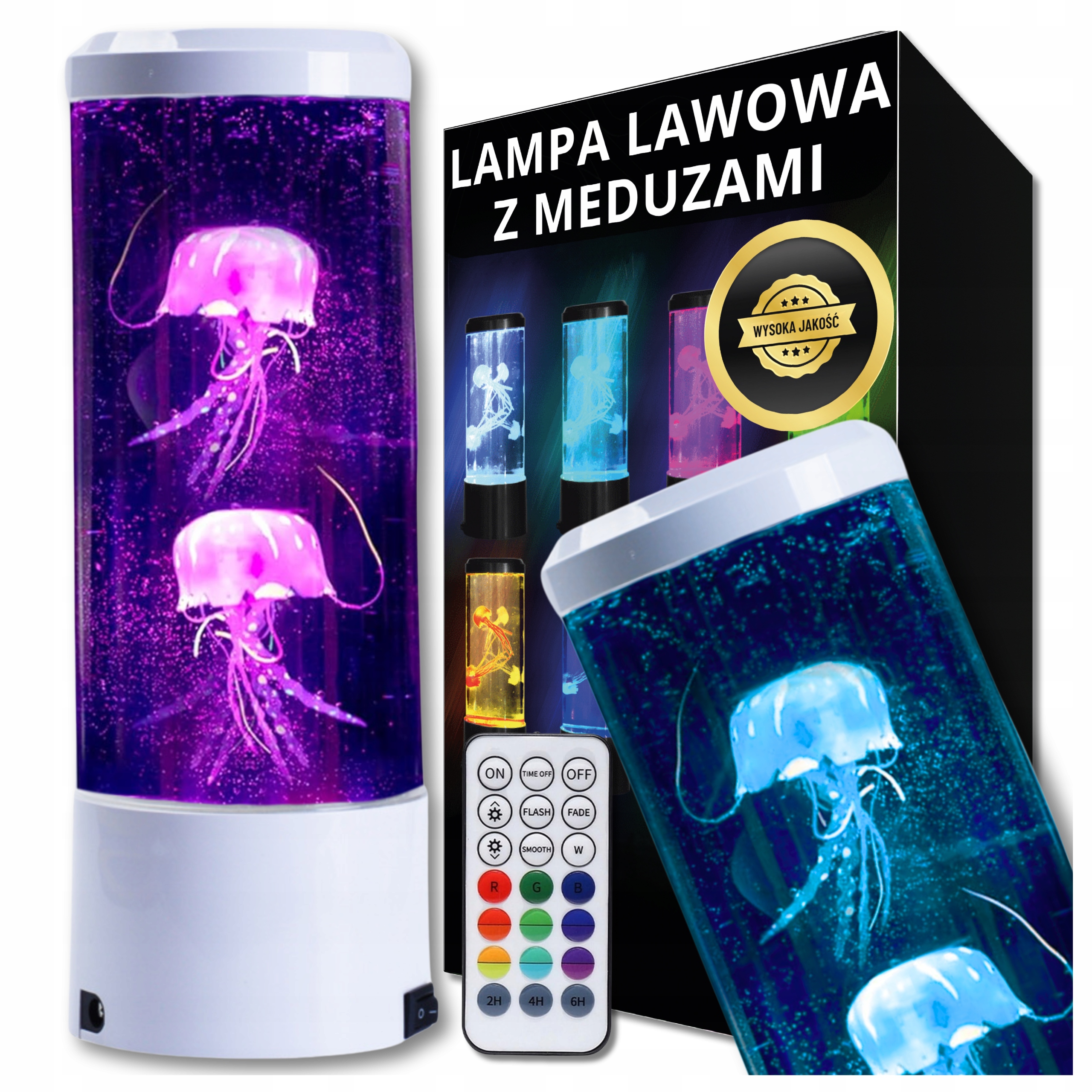 Lampa nocna wielokolorowa LED akumulatorowa z pilotem 29,5 cm ...